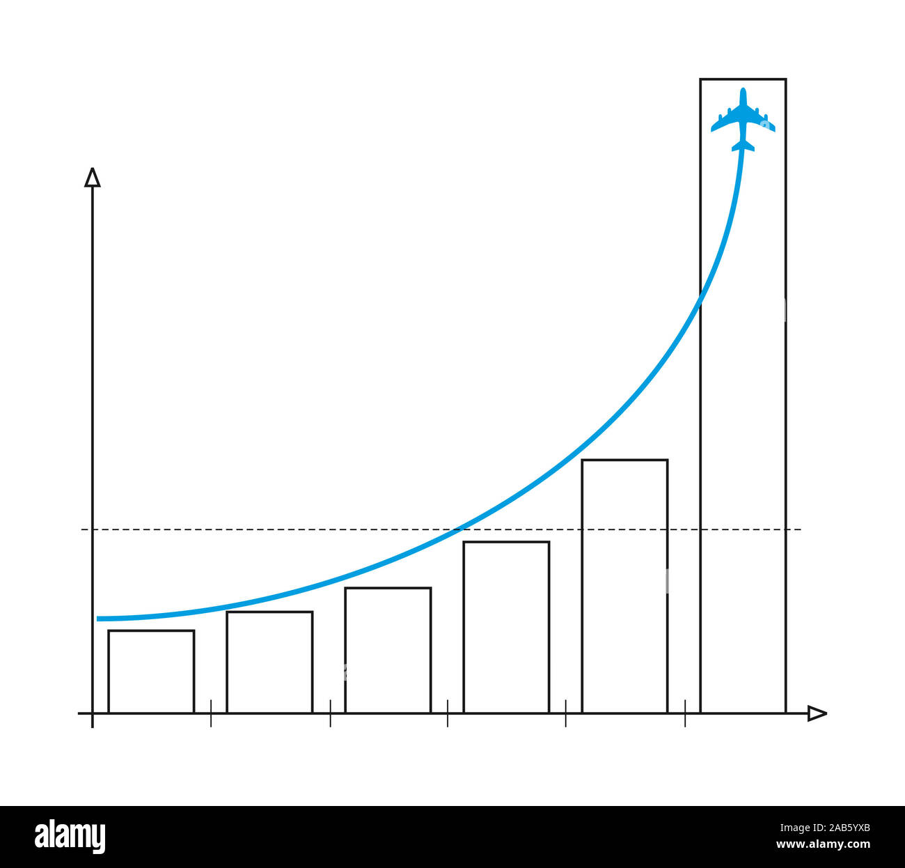 An illustration of a chart with a plane Stock Photo - Alamy