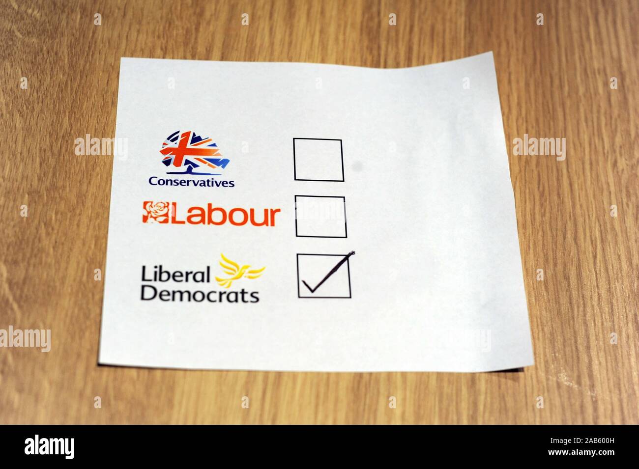 Ballot Paper 2019 Brexit Election Stock Photo - Alamy