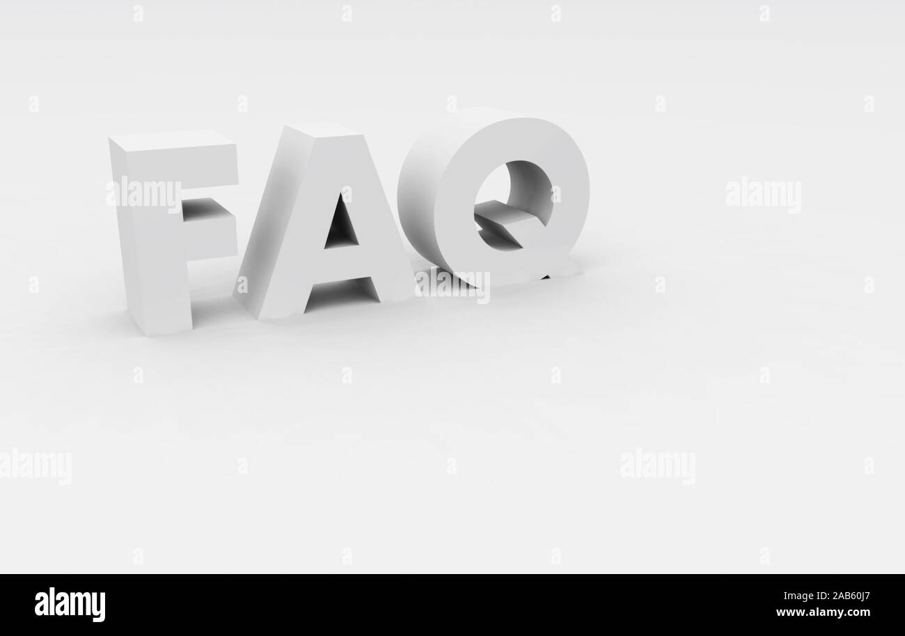 An illustration of a nice rendered FAQ sign Stock Photo - Alamy