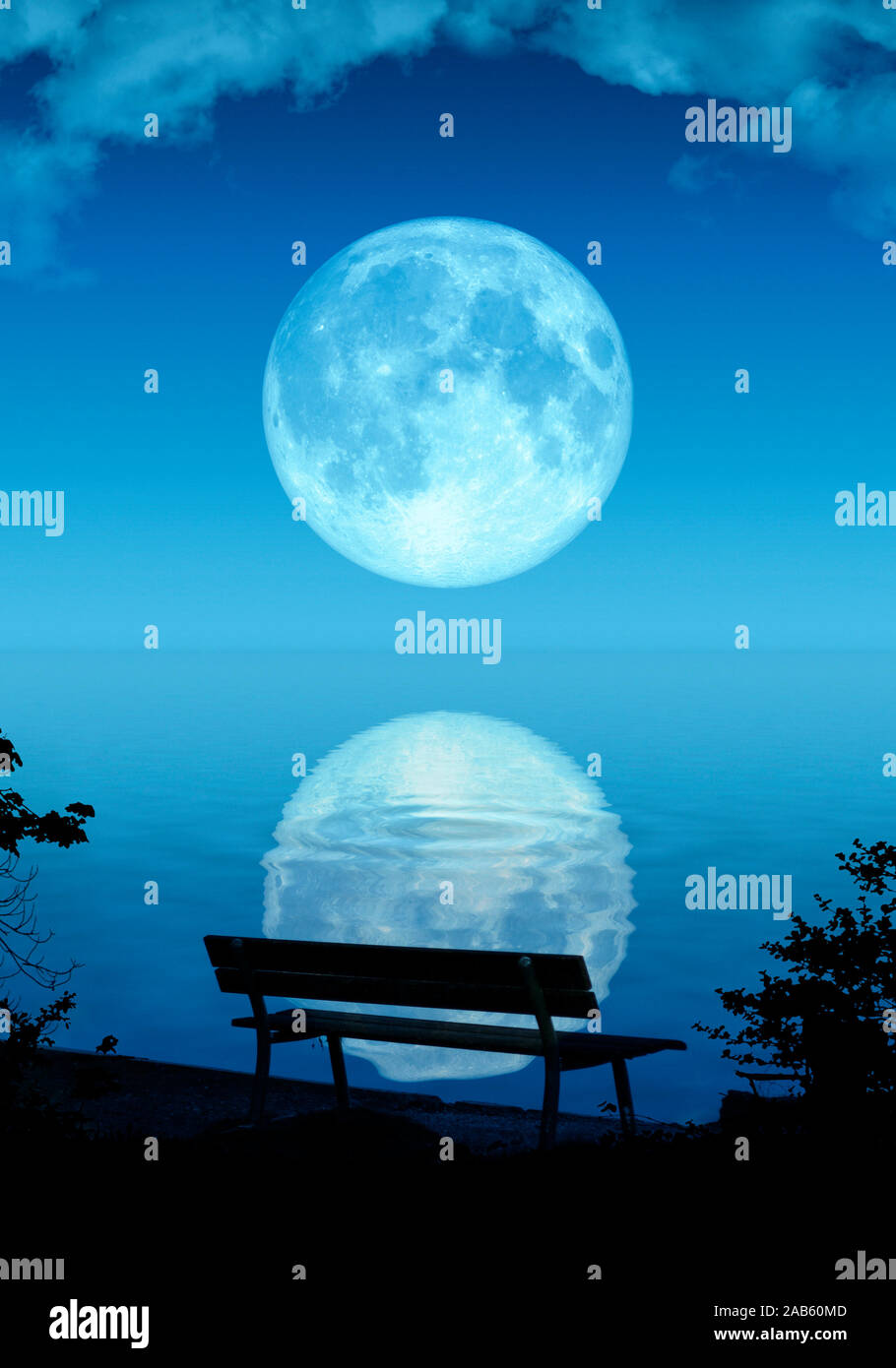 An illustration of a nice full moon Stock Photo - Alamy