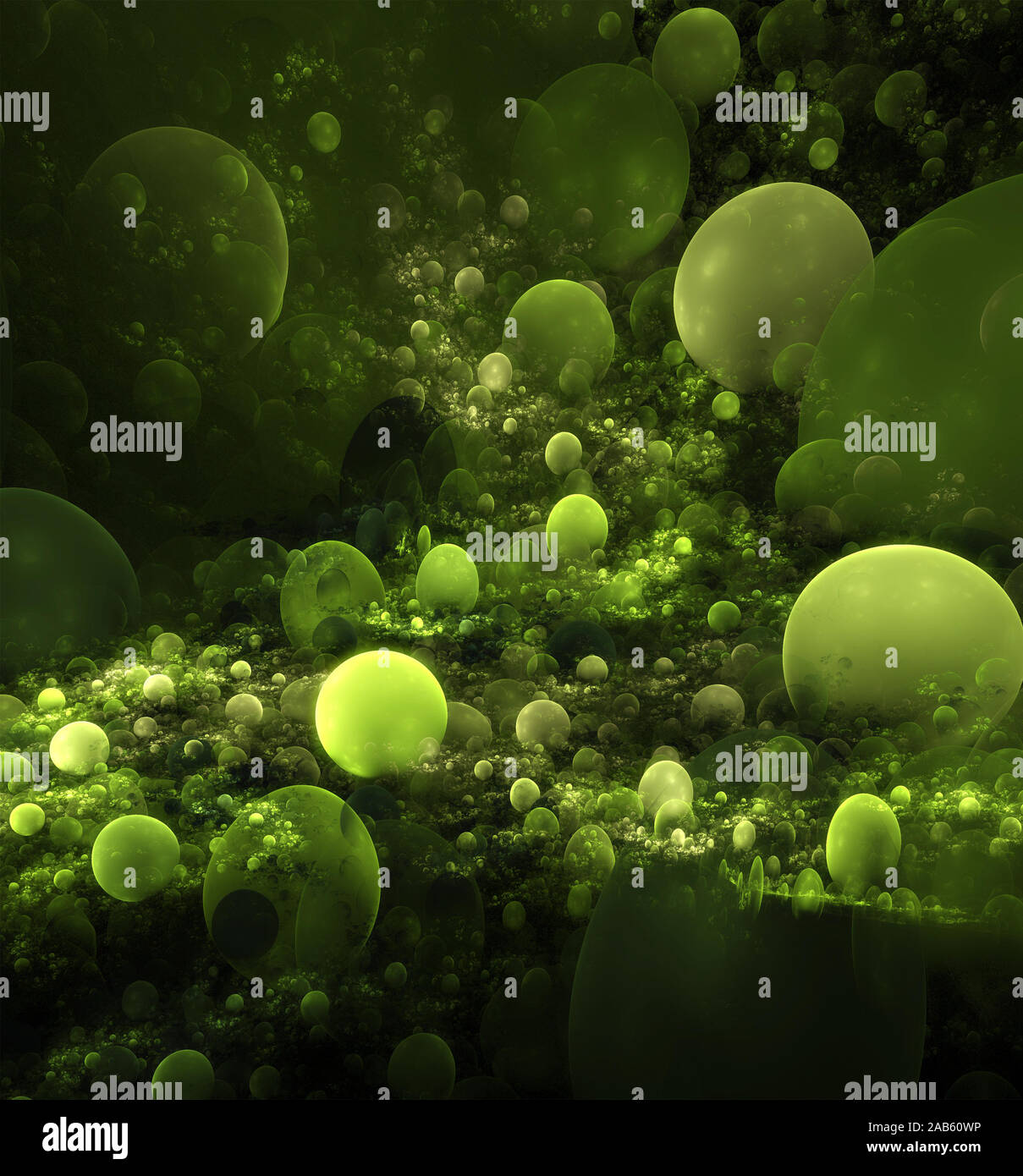 An illustration of an abstract green balls background Stock Photo - Alamy