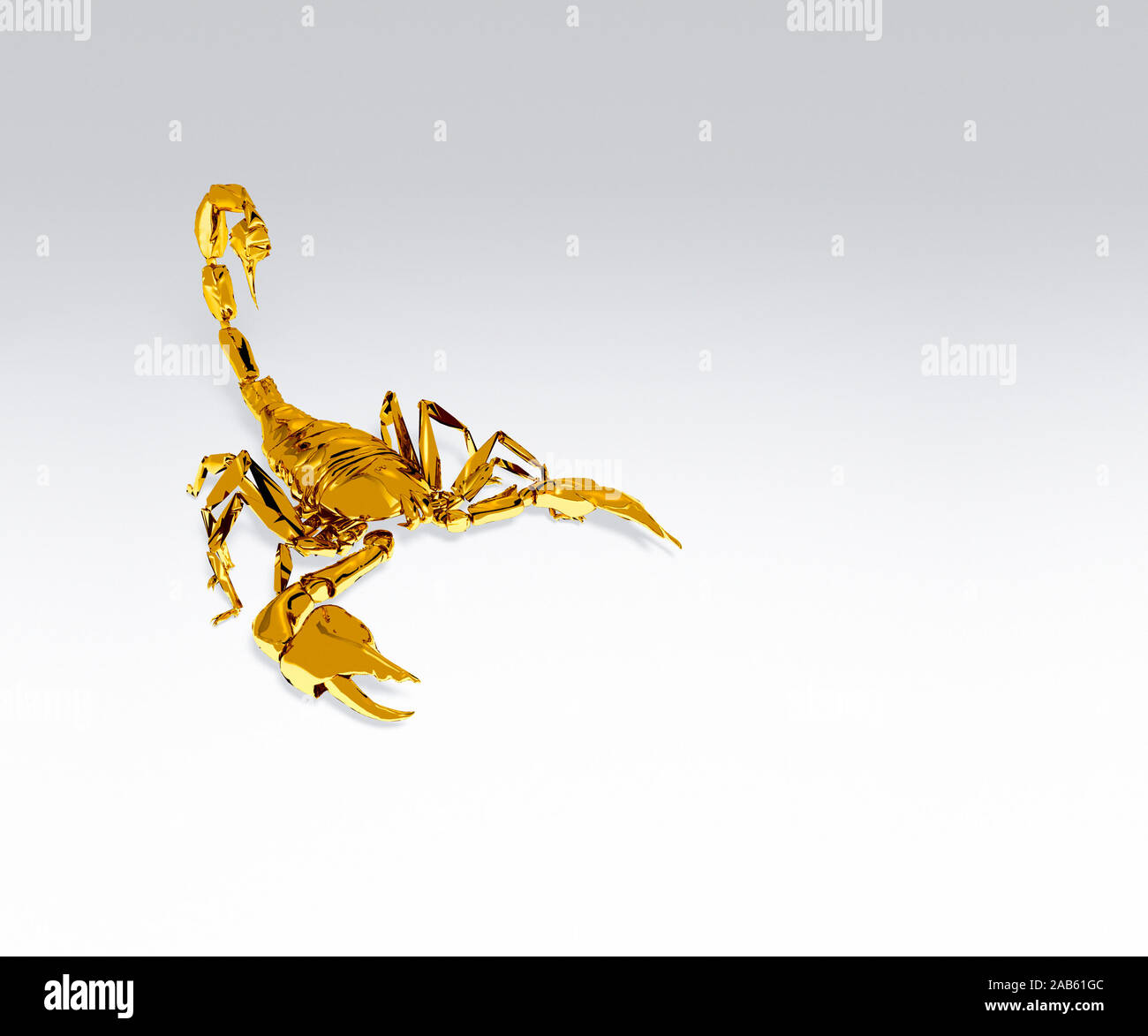 An illustration of a nice golden scorpion Stock Photo - Alamy