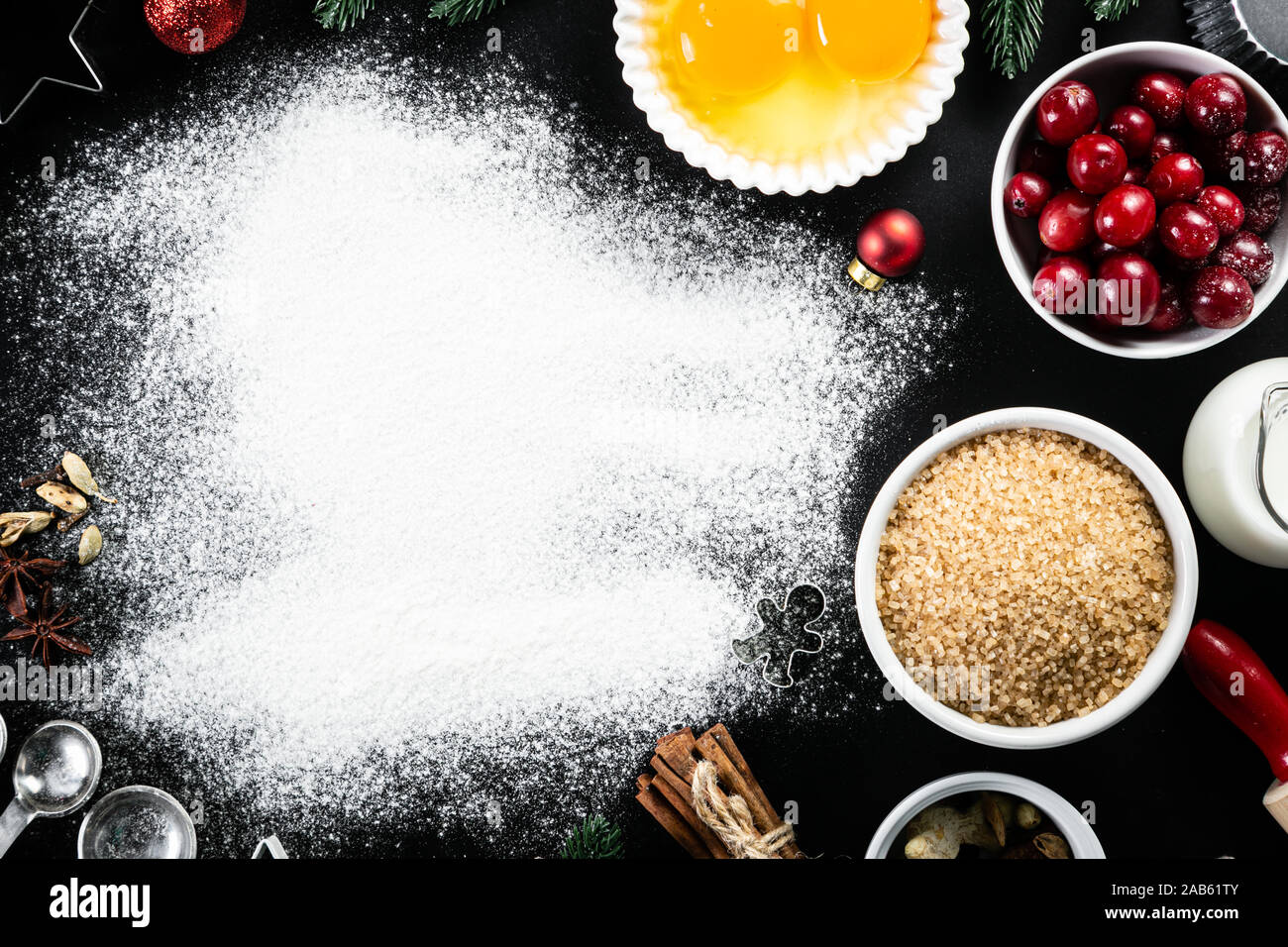 Christmas baking concept - ingredients and decorations Stock Photo - Alamy