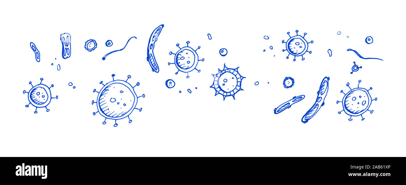 An illustration of some virus done with a pen Stock Photo - Alamy