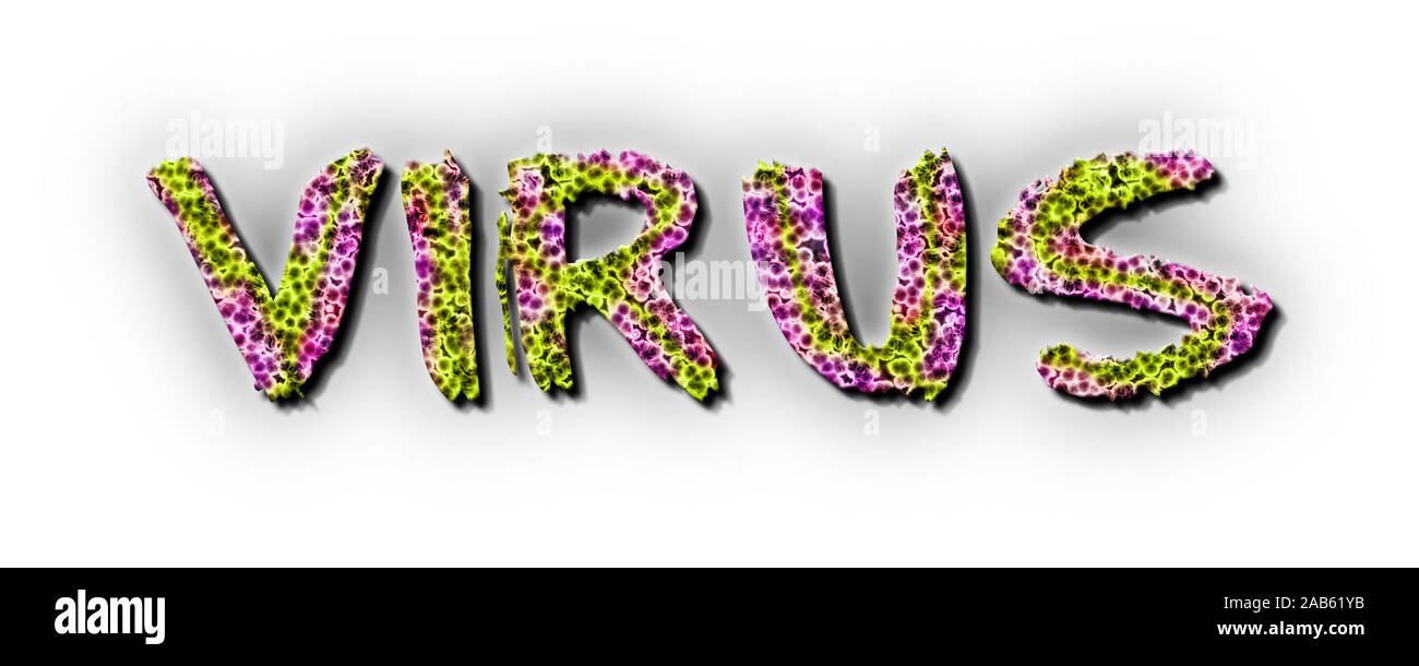 An illustration of the textured letters virus Stock Photo - Alamy