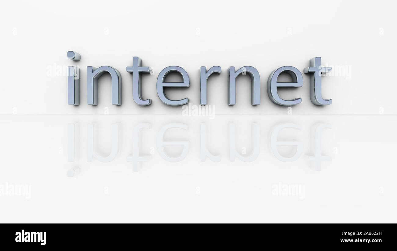An illustration of the chrome word internet Stock Photo - Alamy
