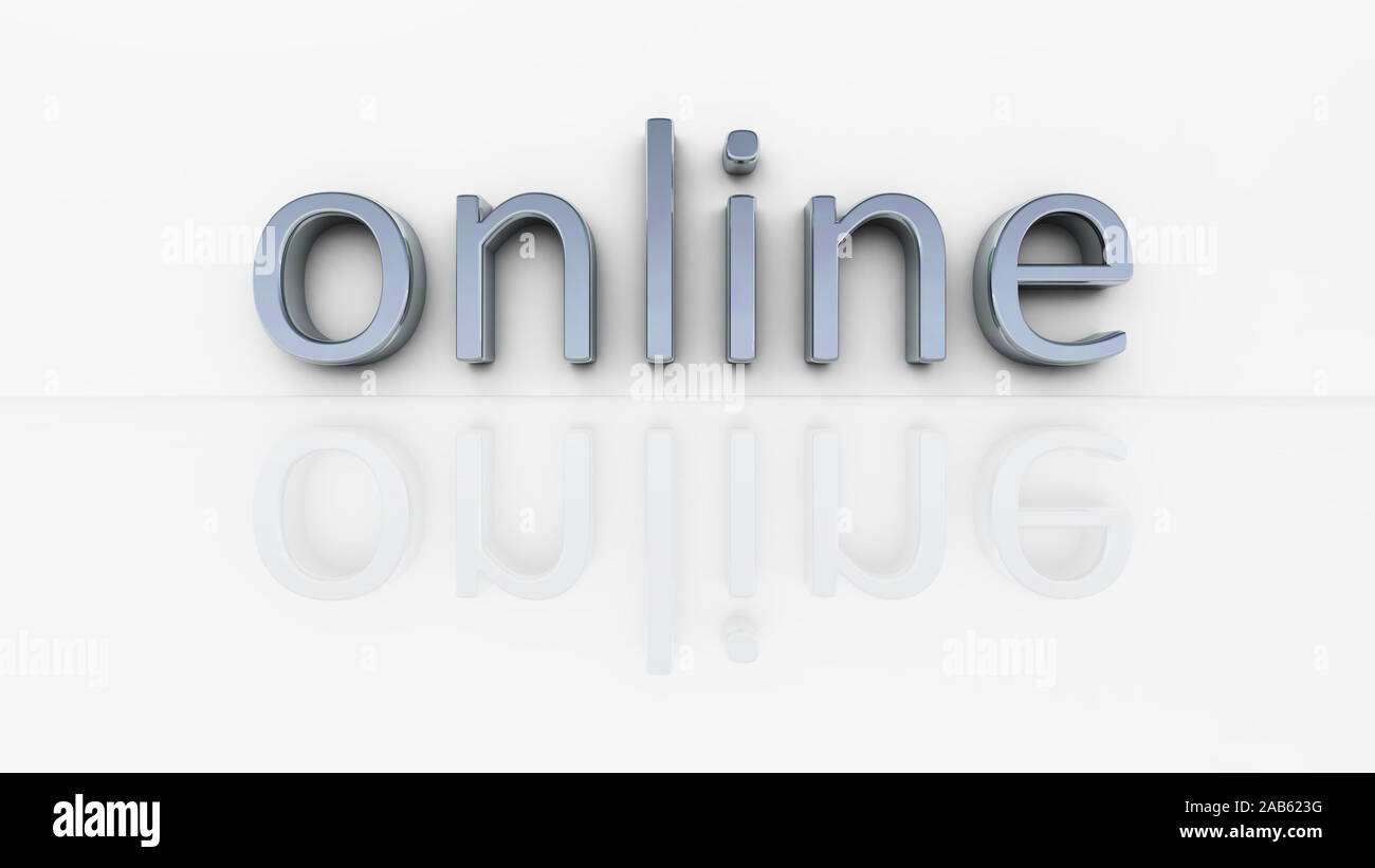 An illustration of the chrome word online Stock Photo - Alamy