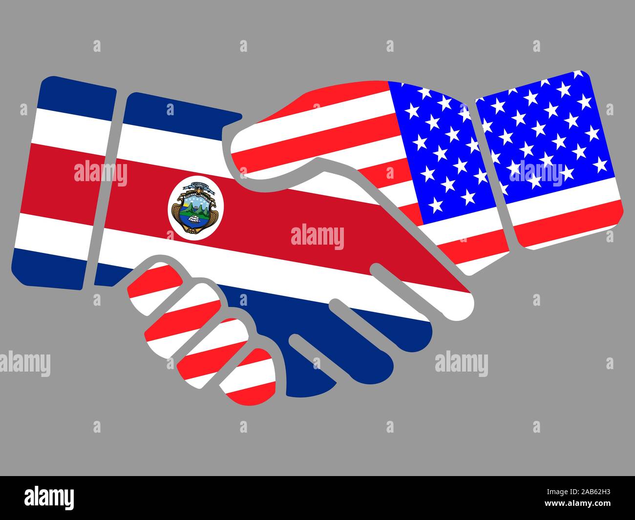 Costa Rica and USA flags Handshake vector illustration Eps 10 Stock ...