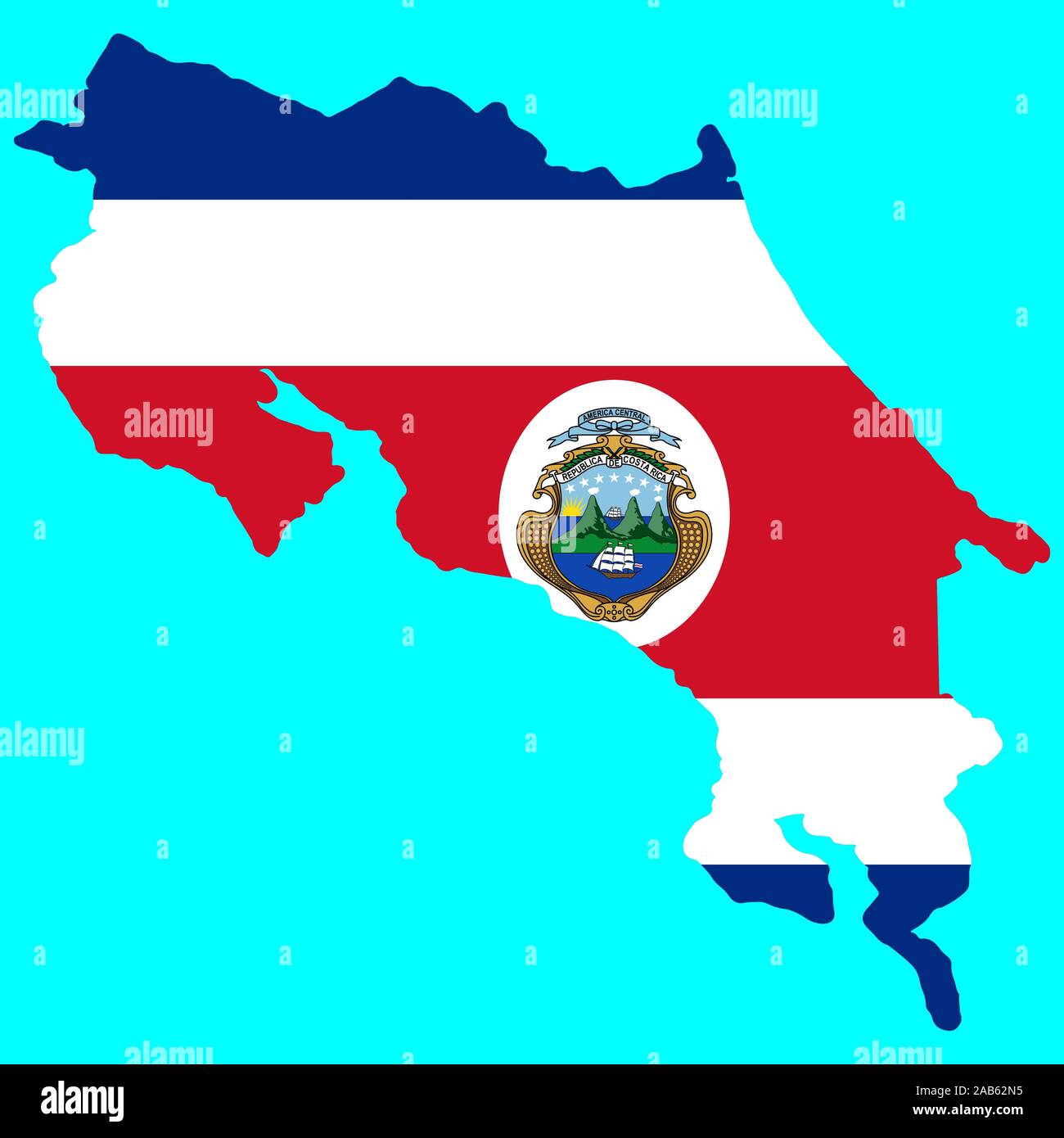 Costa rican flag vector vectors hi-res stock photography and images - Alamy