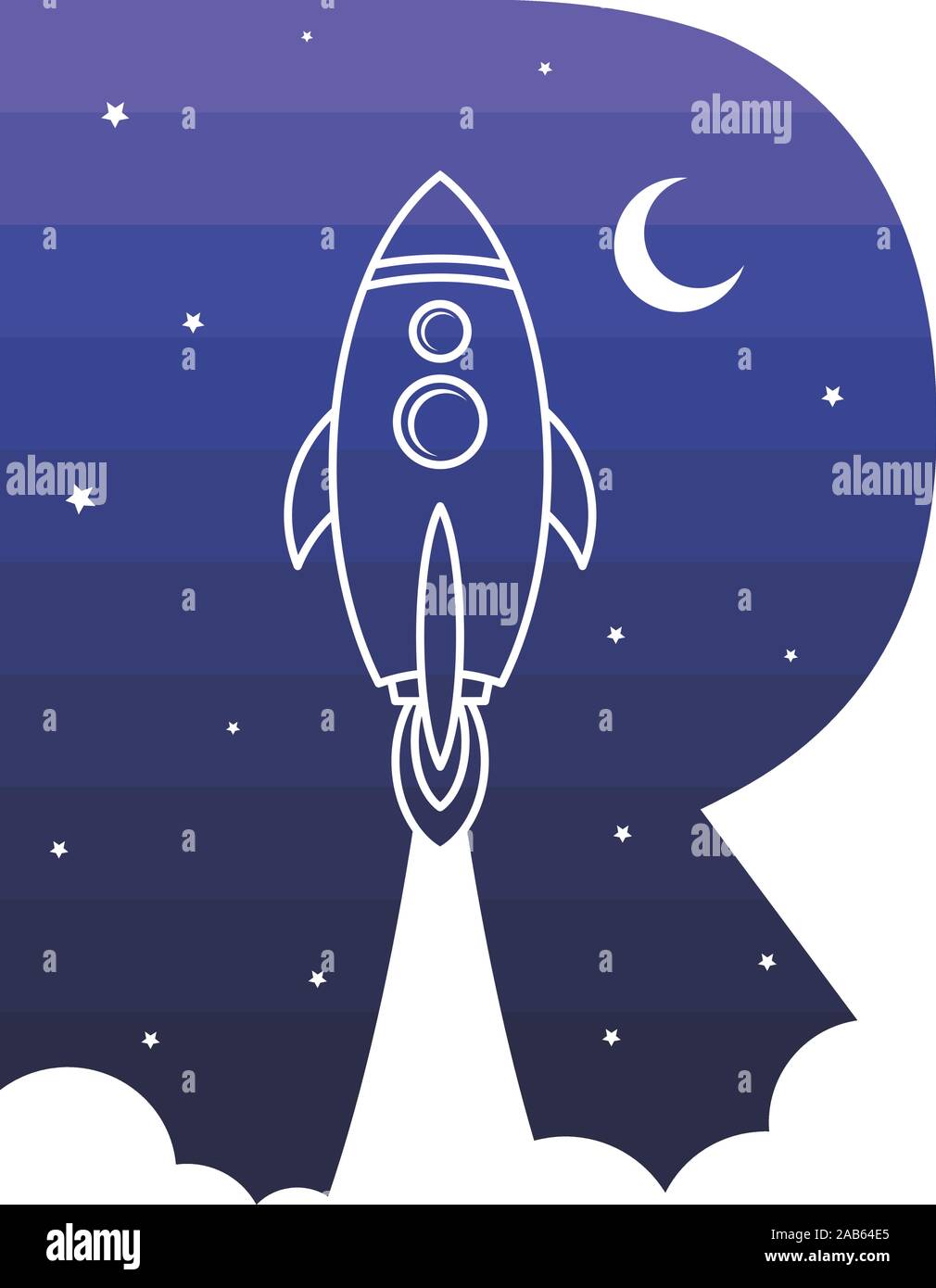 alphabet initial logo sign logotype space rocket vector art Stock ...