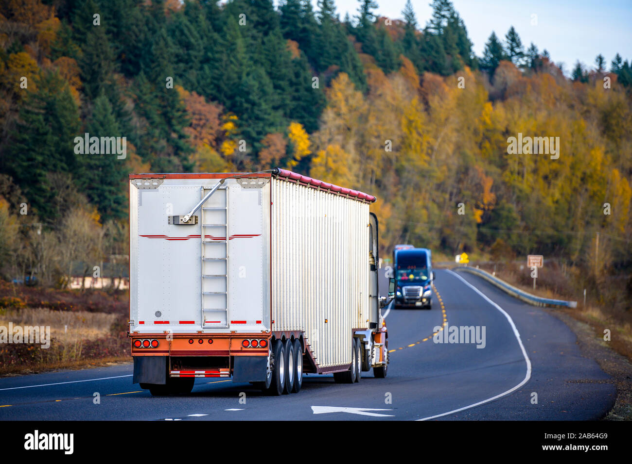 Powerful big rig white day cab industrial grade semi truck for local ...
