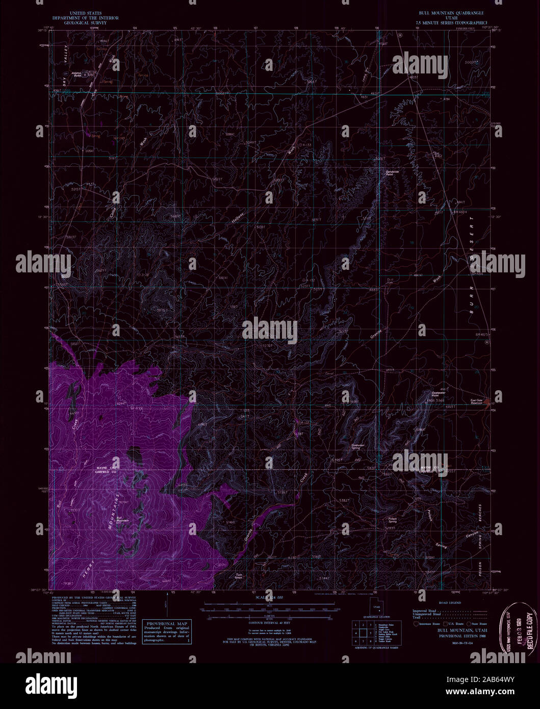 UT Bull Mountain 248352 1988 24000 Inverted Restoration Stock Photo - Alamy