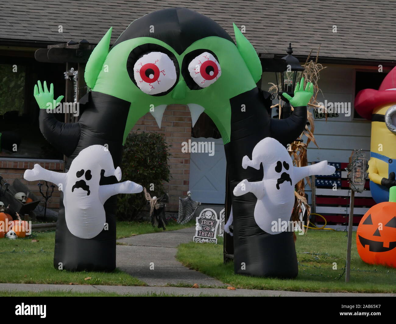 Inflatable Halloween display, Monroe,Washington,State Stock Photo - Alamy