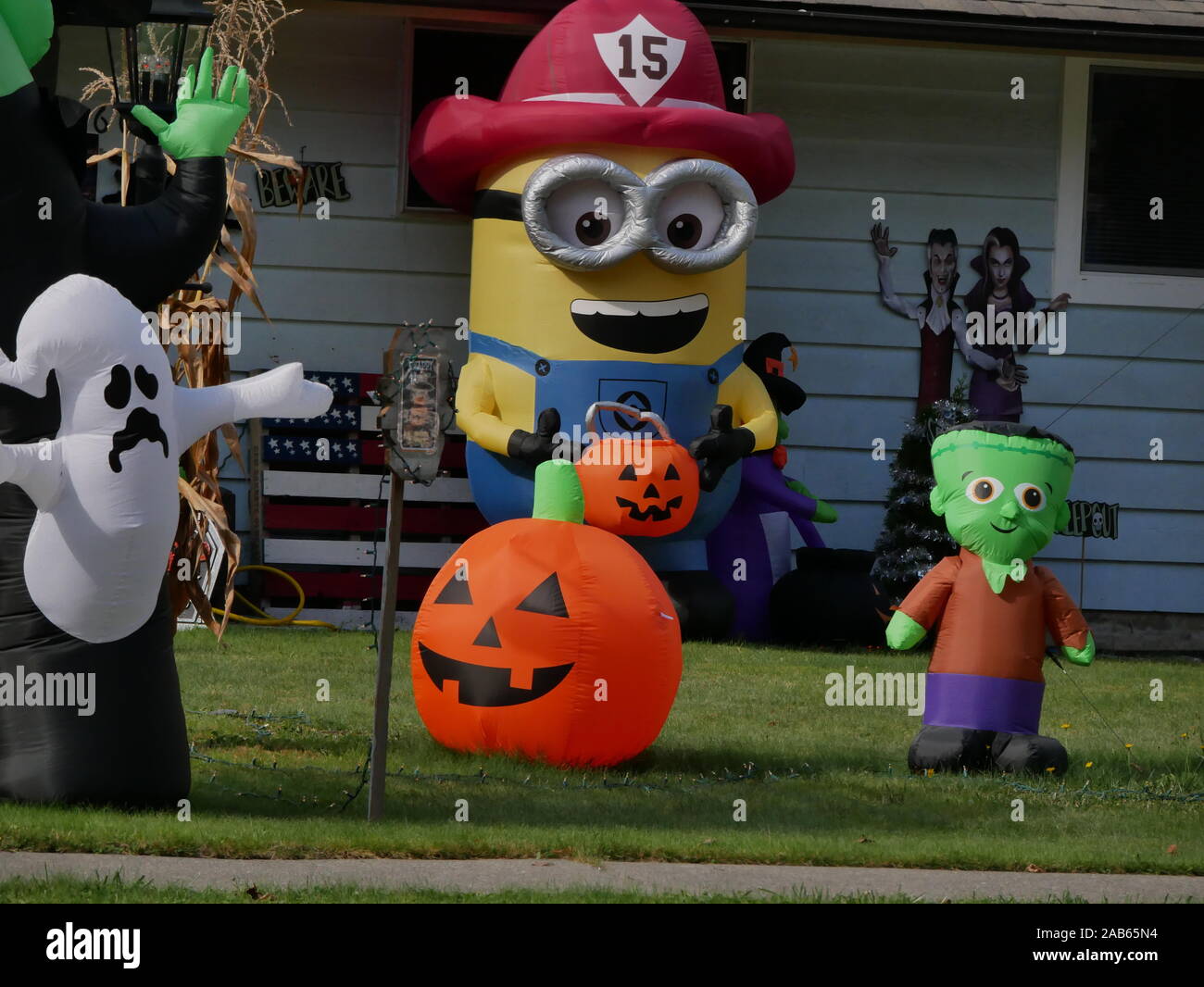 Inflatable Halloween display, Monroe,Washington,State Stock Photo - Alamy