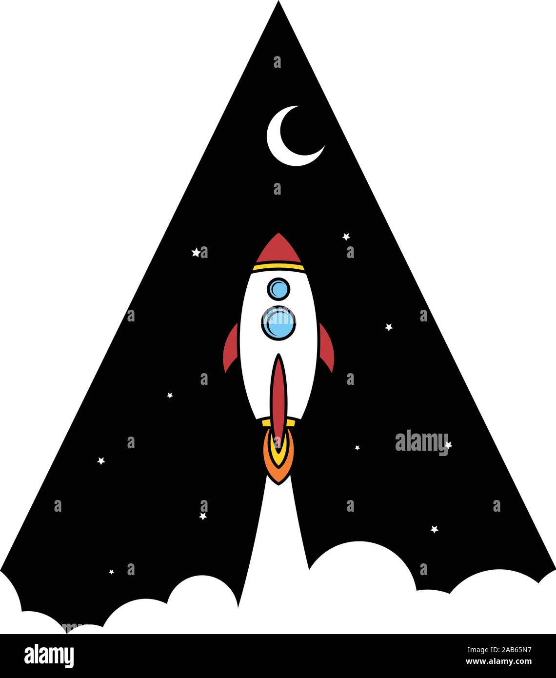 space rocket shuttle ship sign logo logotype vector art Stock Vector ...