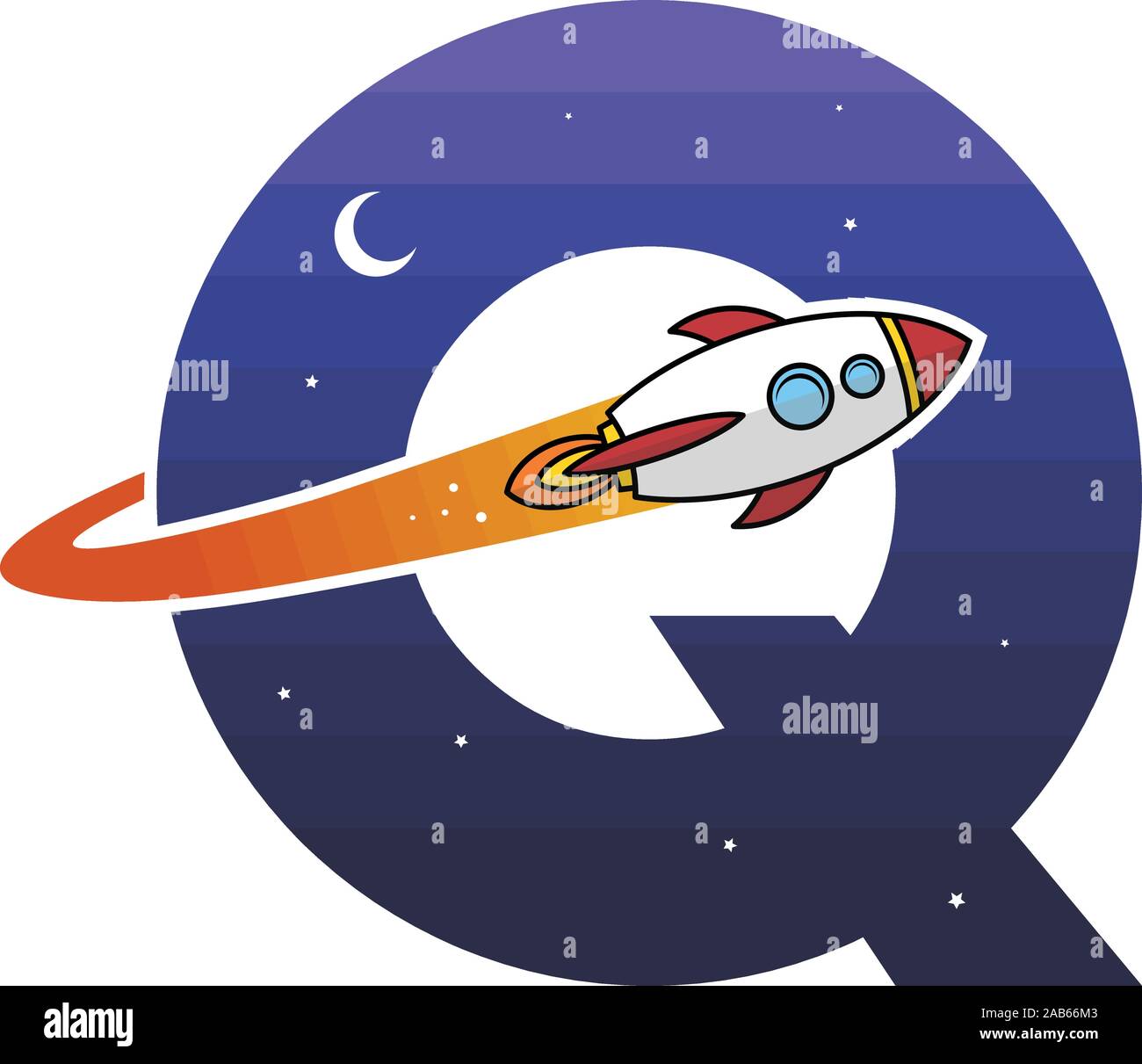 alphabet initial logo sign logotype space rocket vector art Stock ...