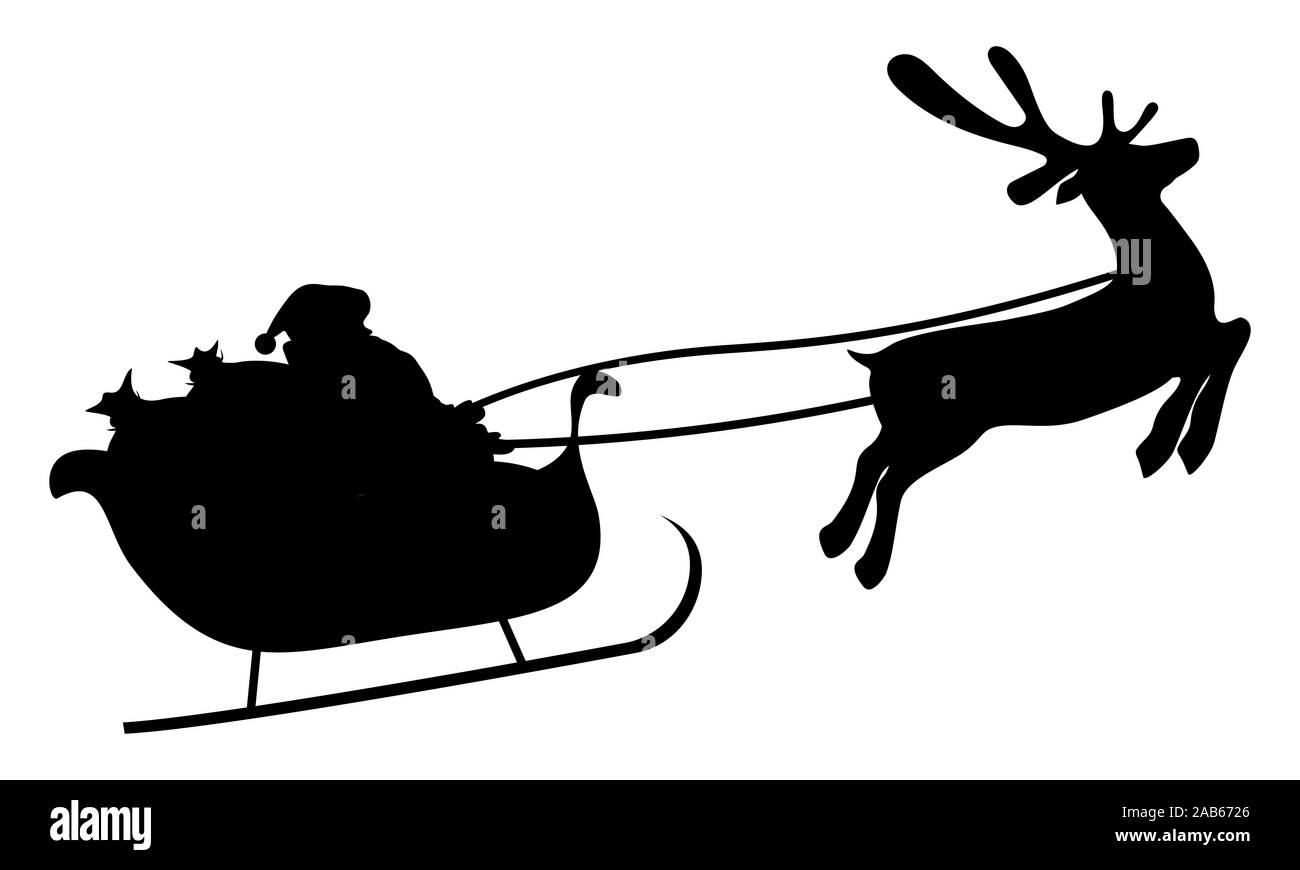 Simple Santa Sleigh Silhouette