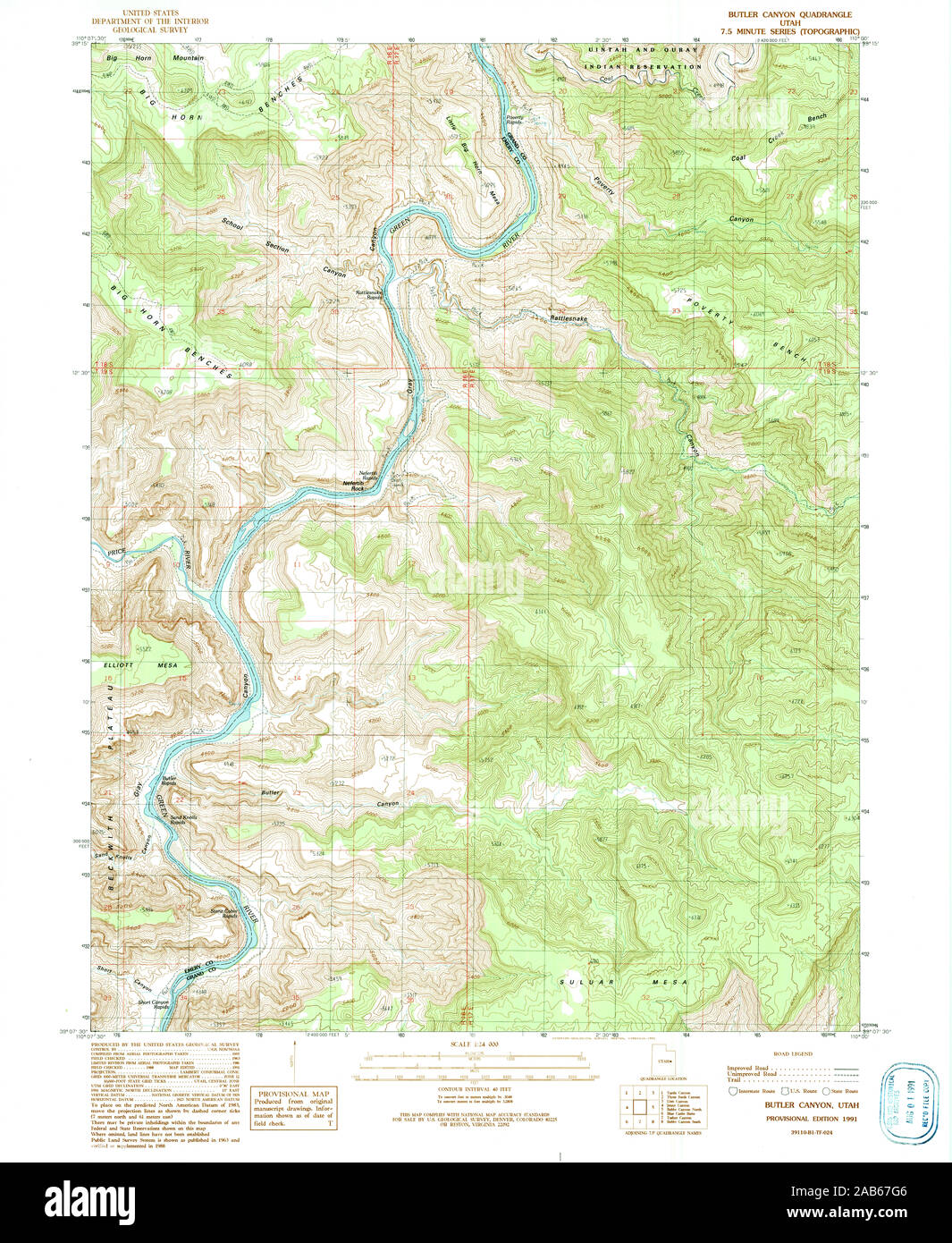 UT Butler Canyon 248387 1991 24000 Restoration Stock Photo - Alamy