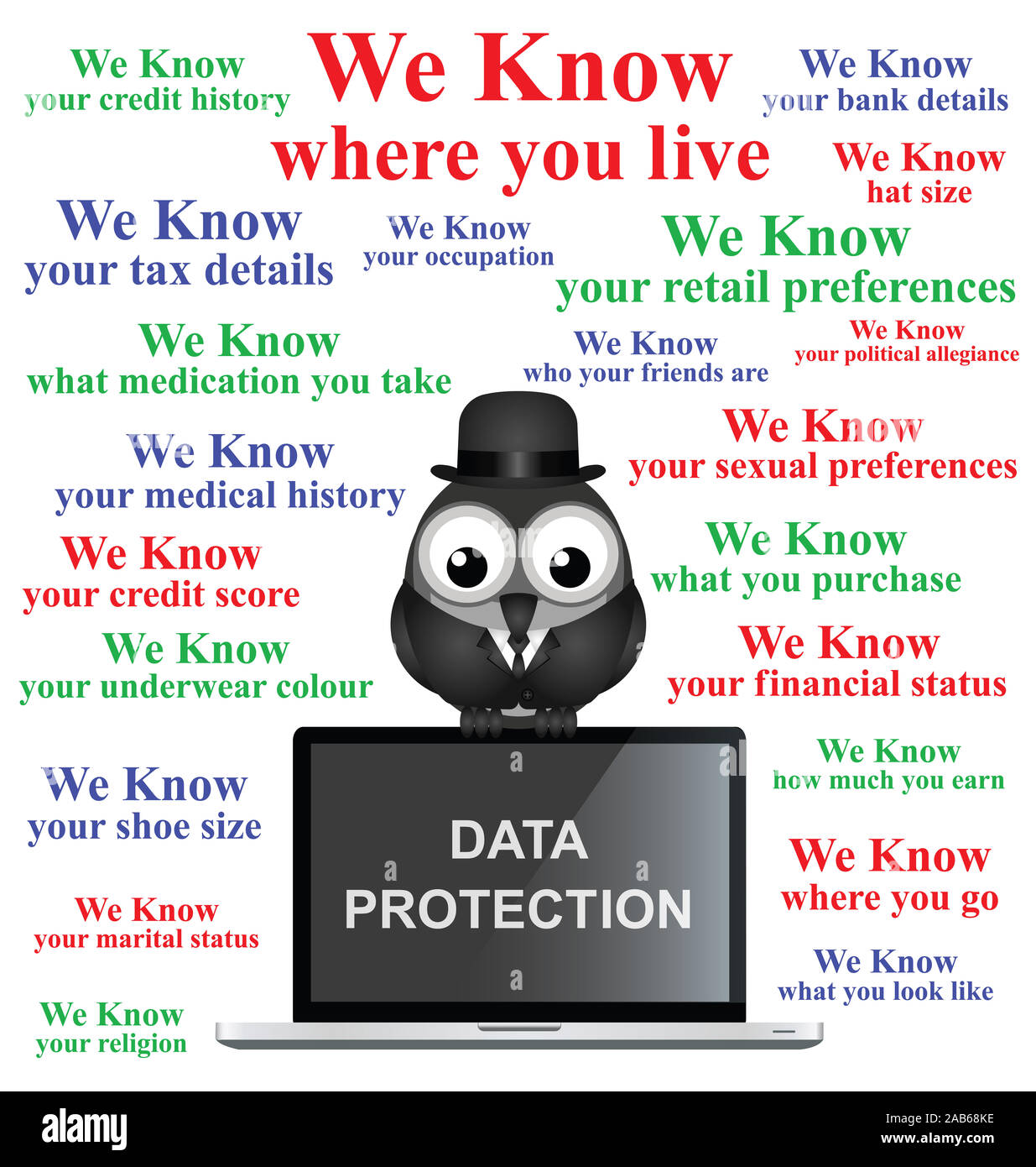 Online data protection showing how personal information is used by ...