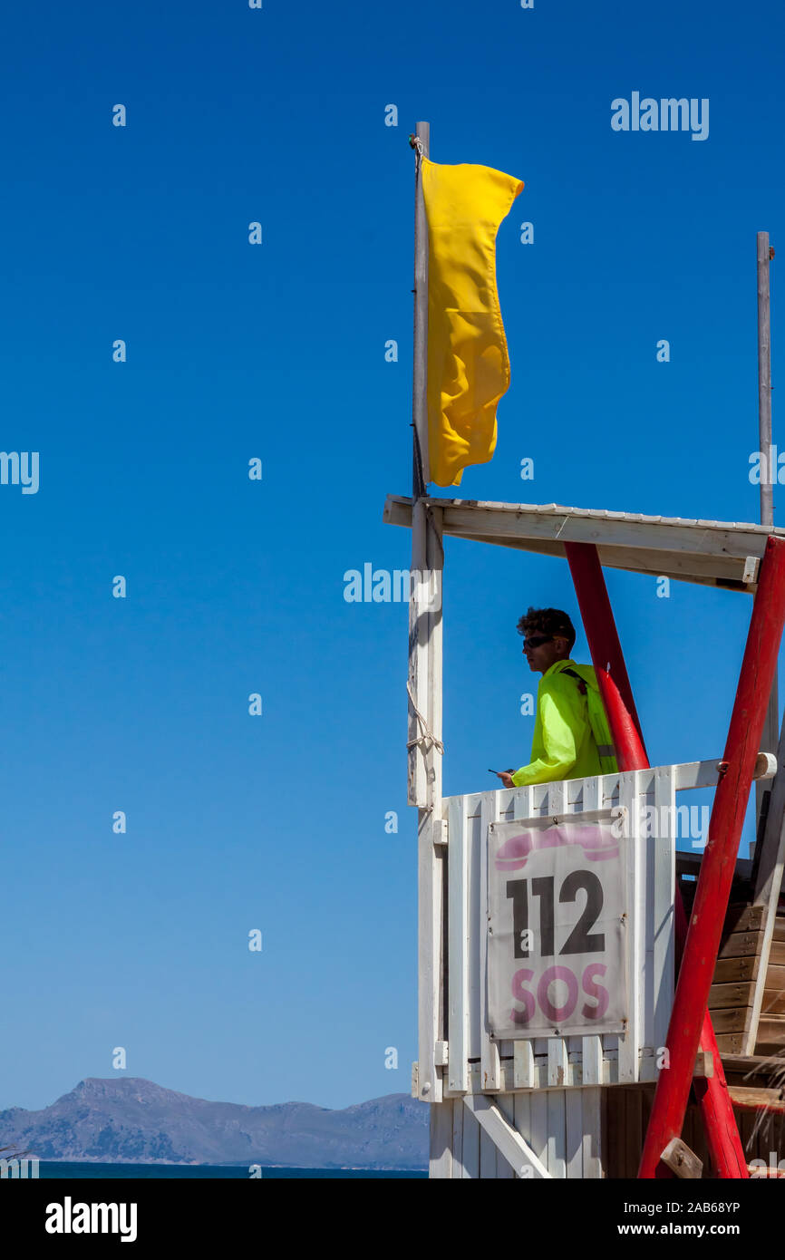 Life guard watching the sea Stock Photo - Alamy
