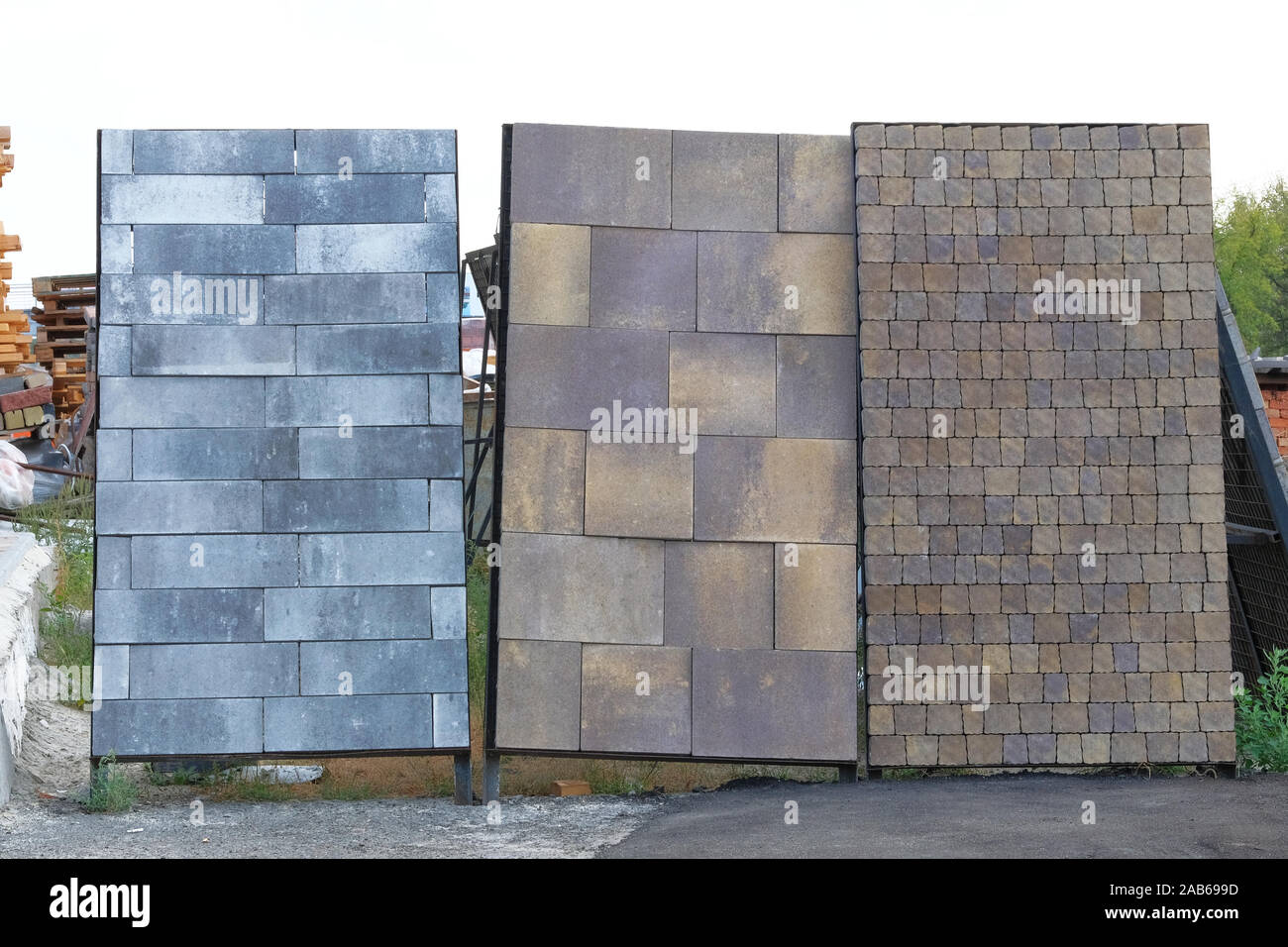 Warehouse paving slabs for laying road construction. Pavement tiles at ...