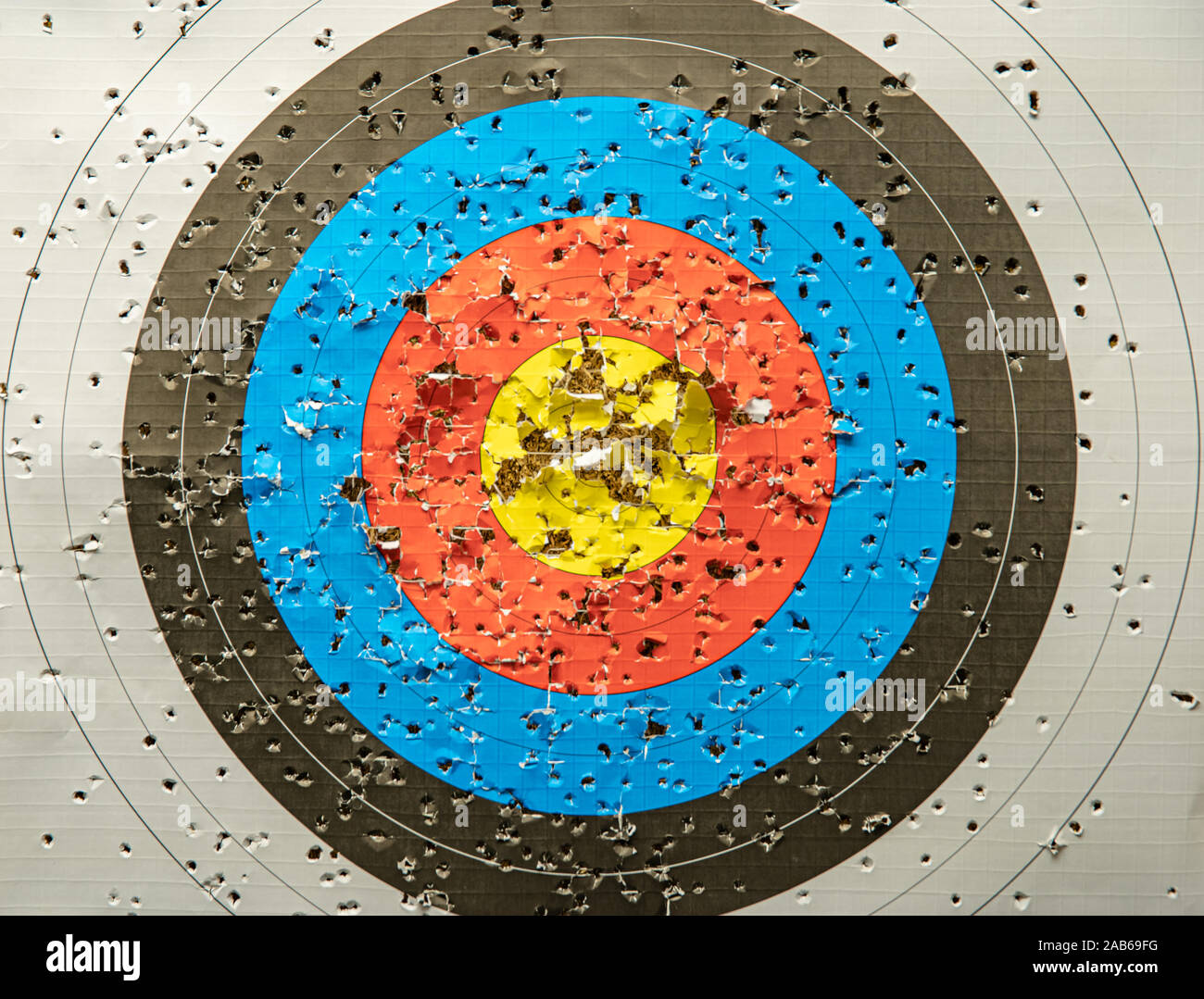 sports archery at the shooting range, competition for the most points ...
