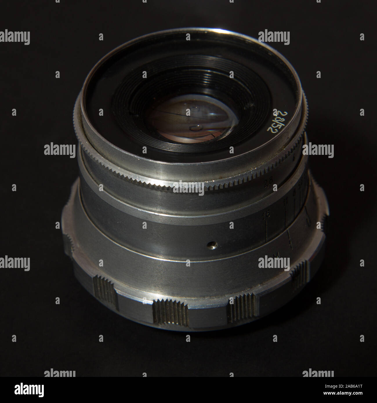 Retro Camera Lens on the black background Stock Photo - Alamy