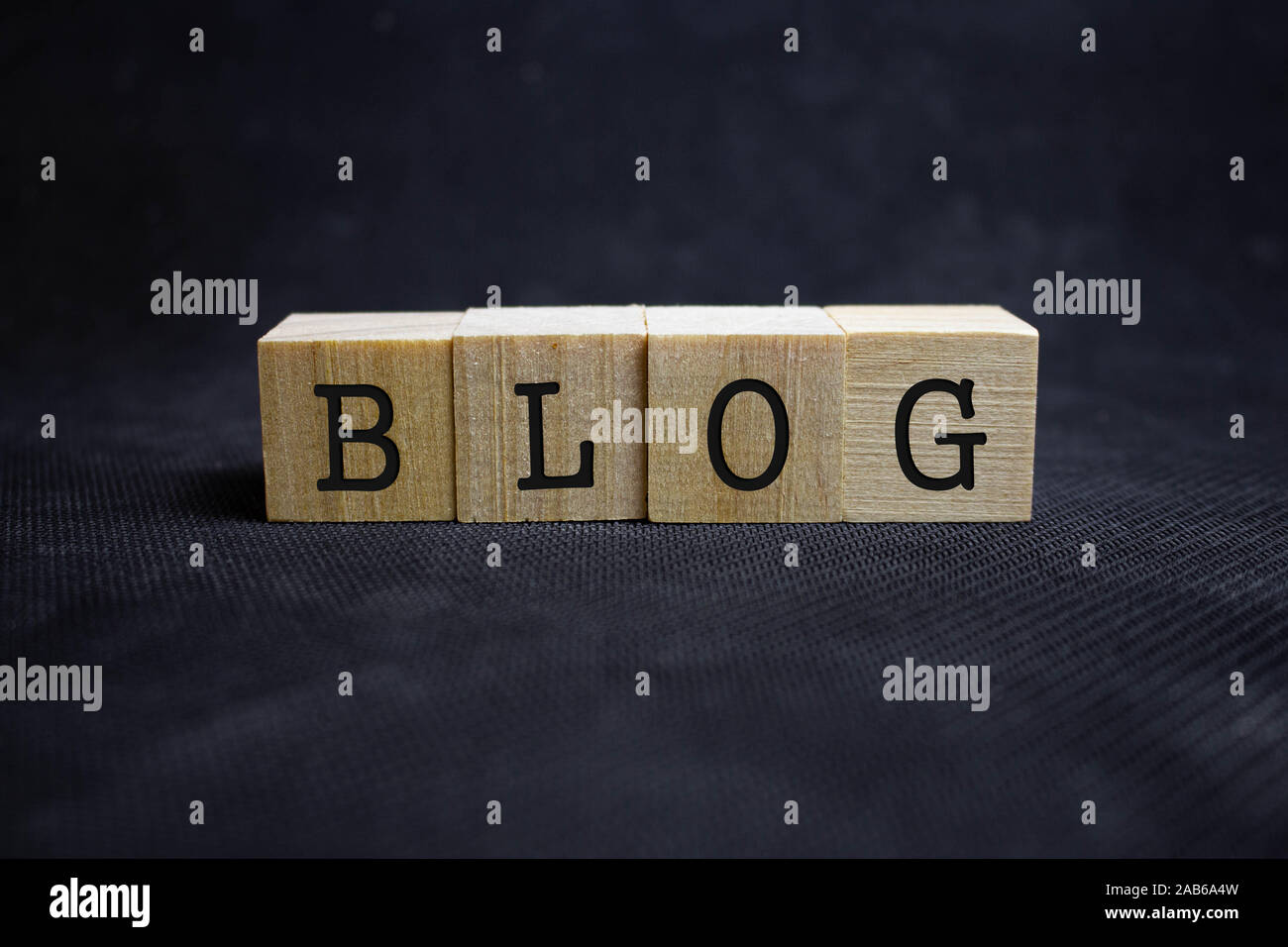 Wood block cube with word BLOG and empty copy space for your texts ...