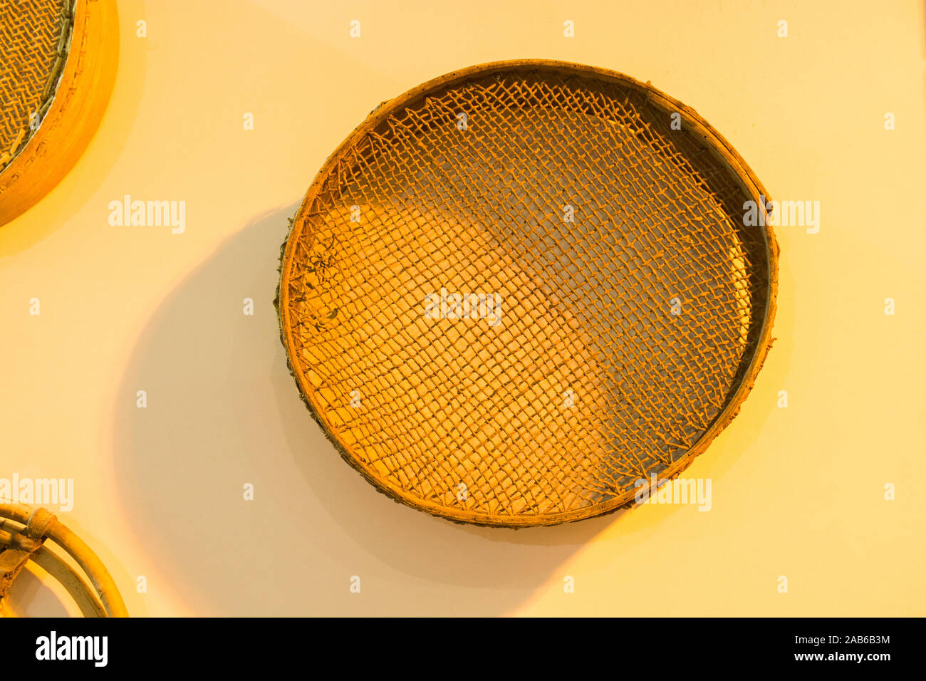 Traditional type sieve made of wood Stock Photo - Alamy