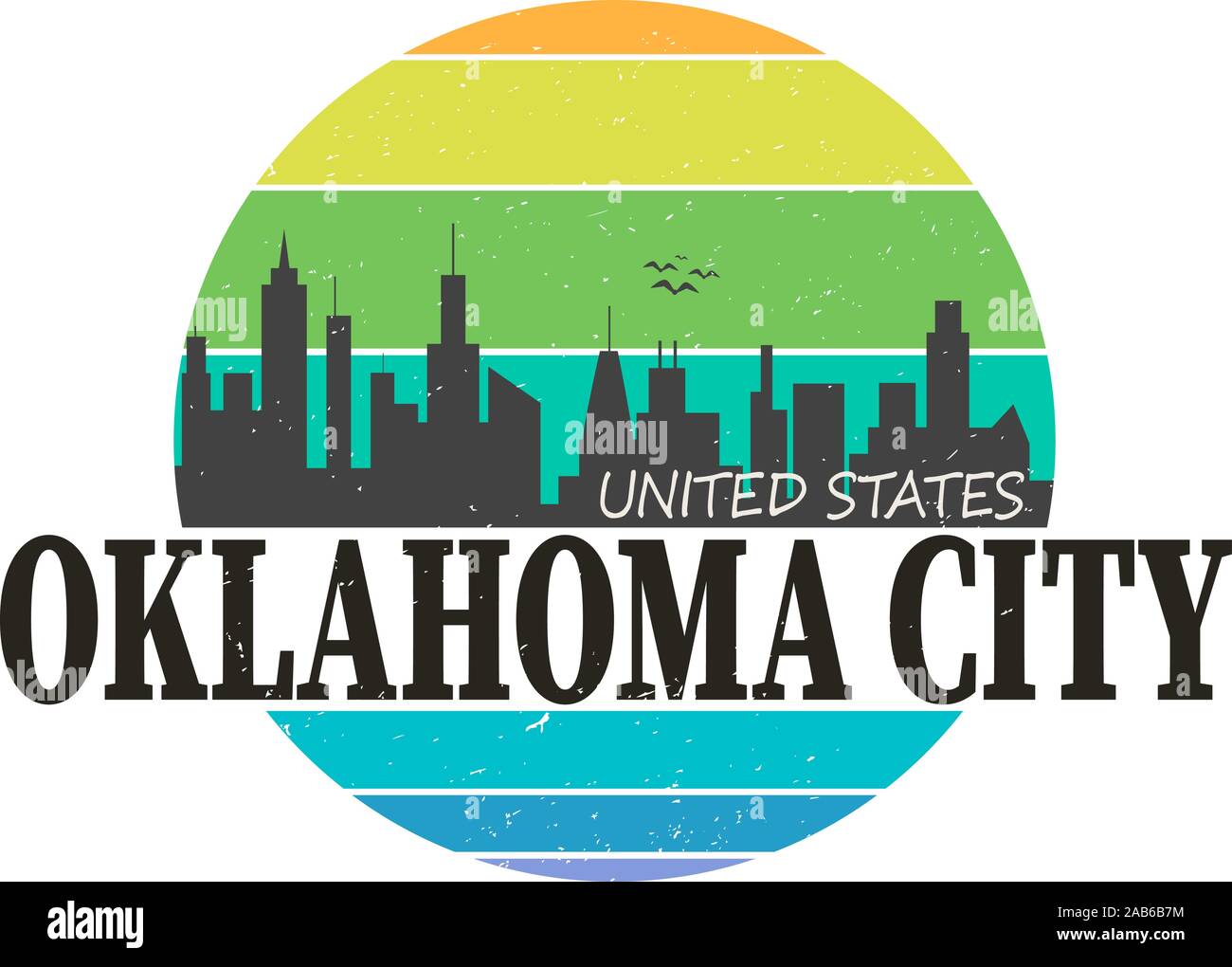 Oklahoma City Skyline Logo. Adventure Landscape Design. Vector ...