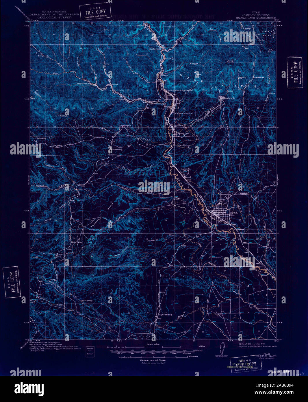 UT Castle Gate 248470 1916 62500 Inverted Restoration Stock Photo - Alamy