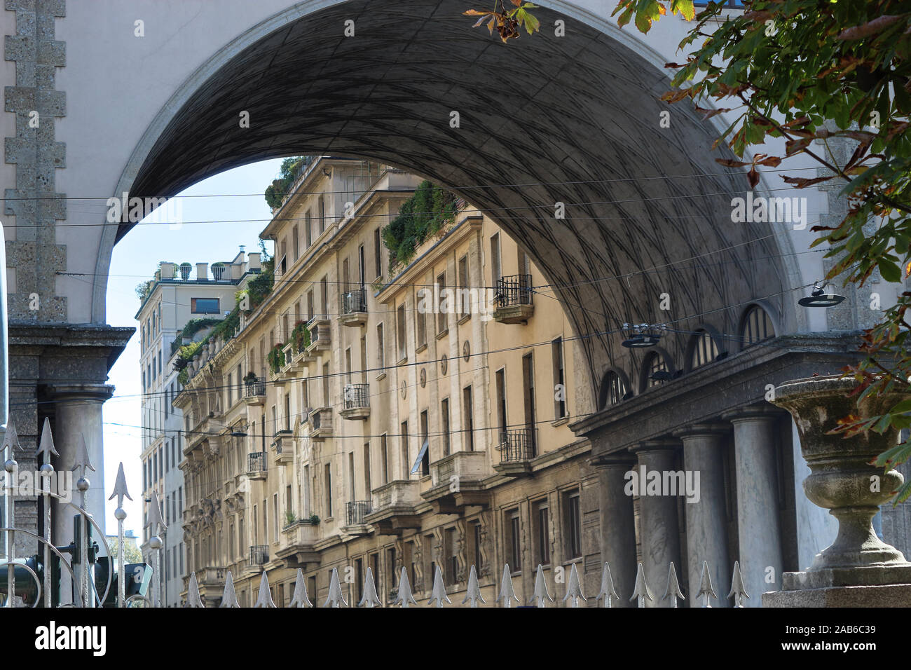 ancient arch and forged fence in Milan Stock Photo - Alamy