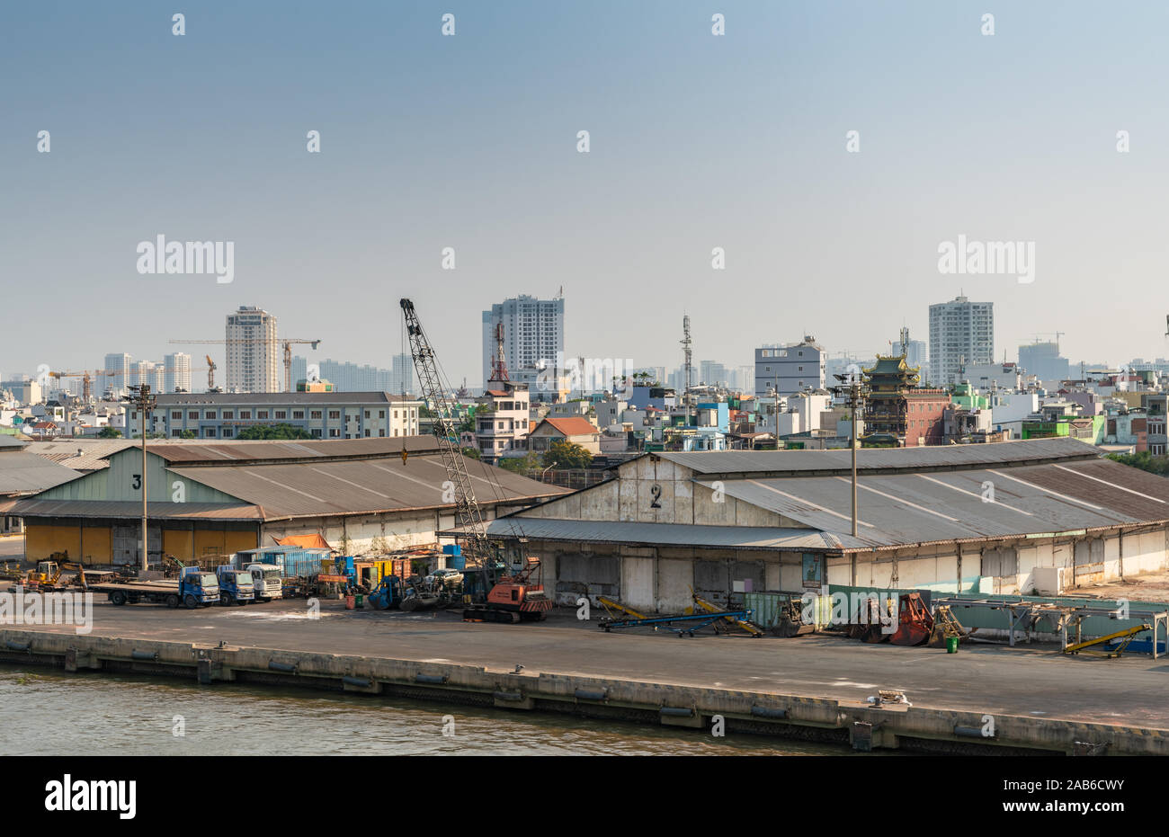 Ho Chi Minh City, Vietnam - March 13, 2019: Downtown port on Song Sai ...