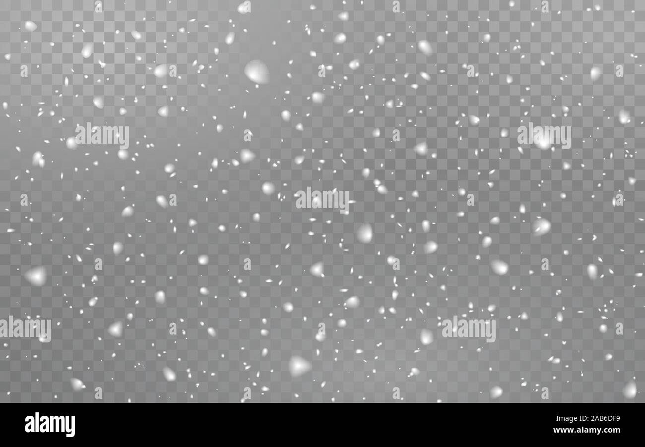 Snowfall realistic on transparent background. Christmas falling ...