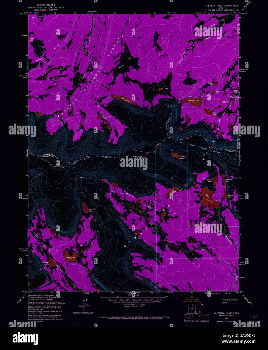 UT Chepeta Lake 248575 1965 24000 Inverted Restoration Stock Photo - Alamy