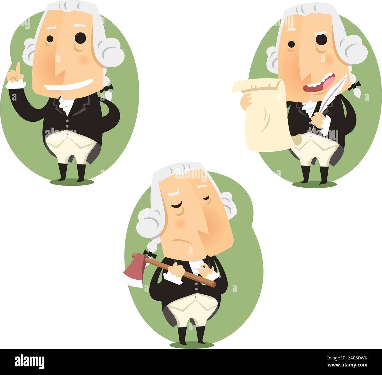 George Washington President Set, vector illustration cartoon Stock ...