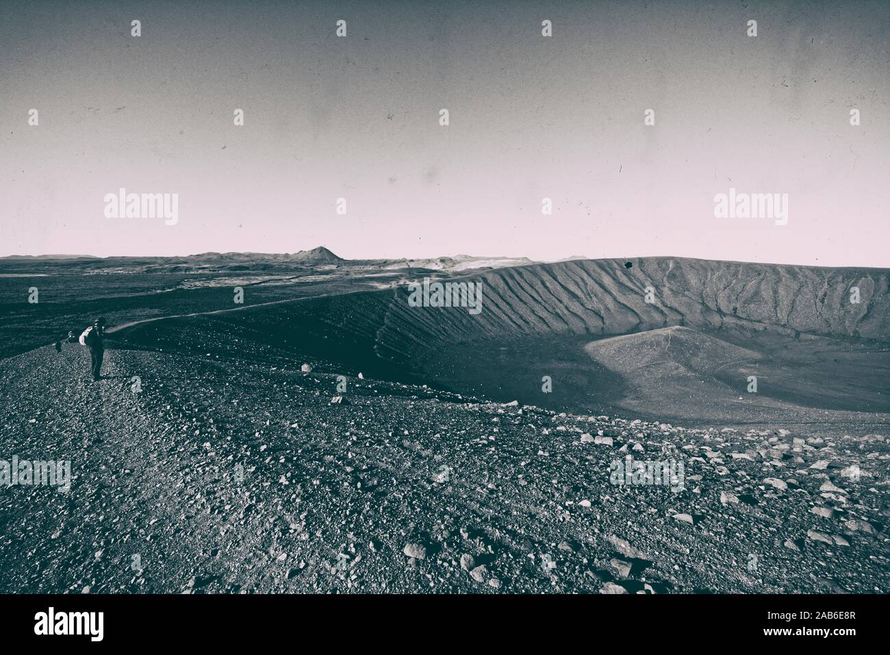 Hverfjall volcanic crater near lake Myvatn in Iceland, one of the ...