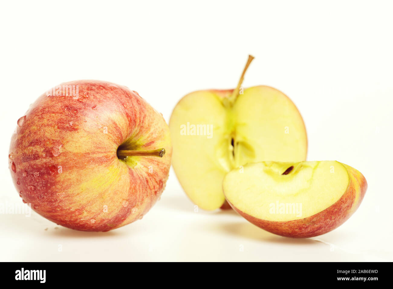 apple red color with water drops isolated on white background Stock ...