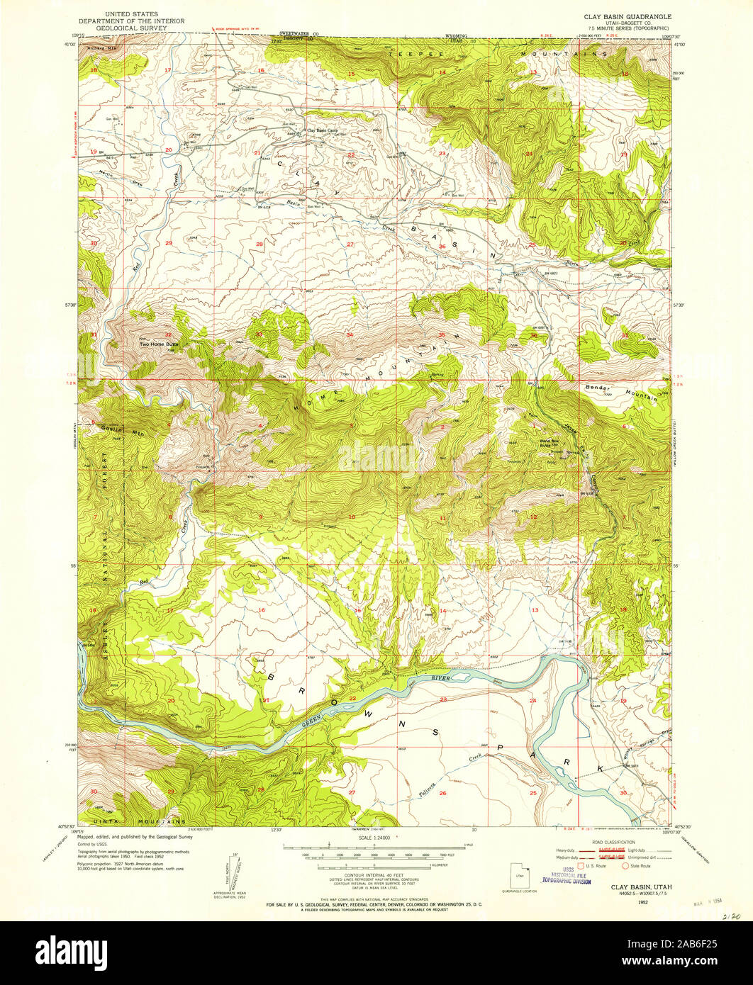 UT Clay Basin 248630 1952 24000 Restoration Stock Photo - Alamy