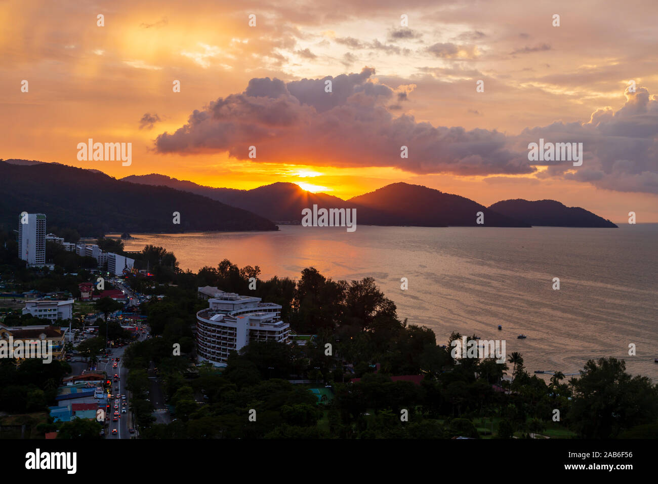 View of Batu Ferringhi Beach on Penang Island, Malaysia Stock Photo - Alamy