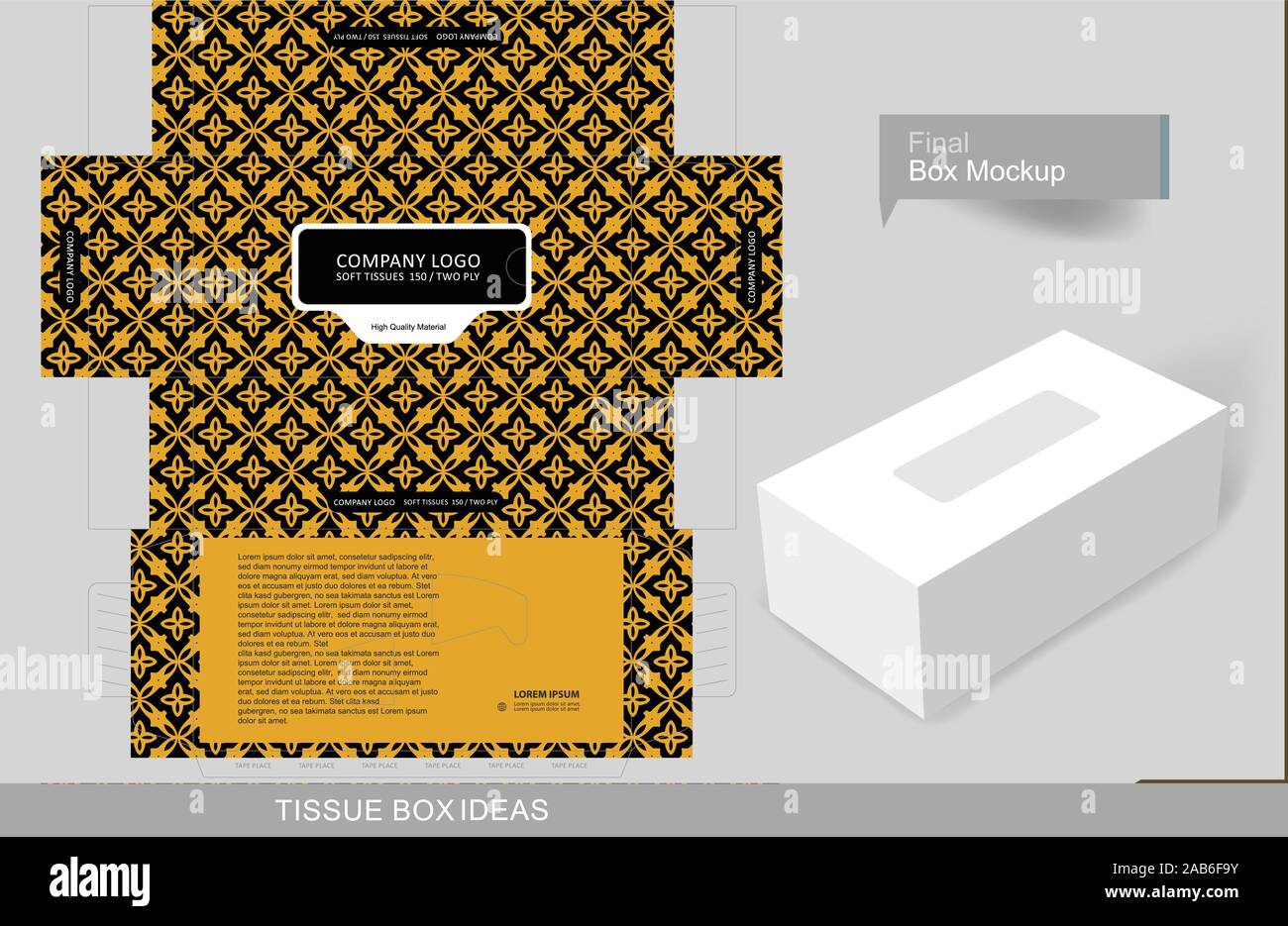 Tissue Box Design Vector