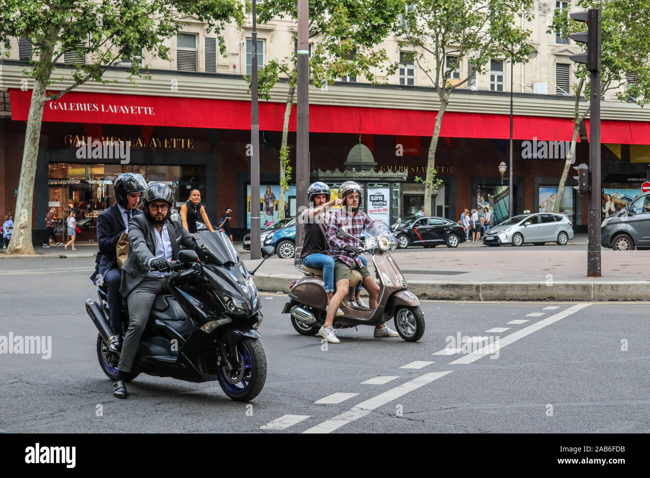 Travel by motorcycle and scooter in Paris, France, Europe Stock Photo ...