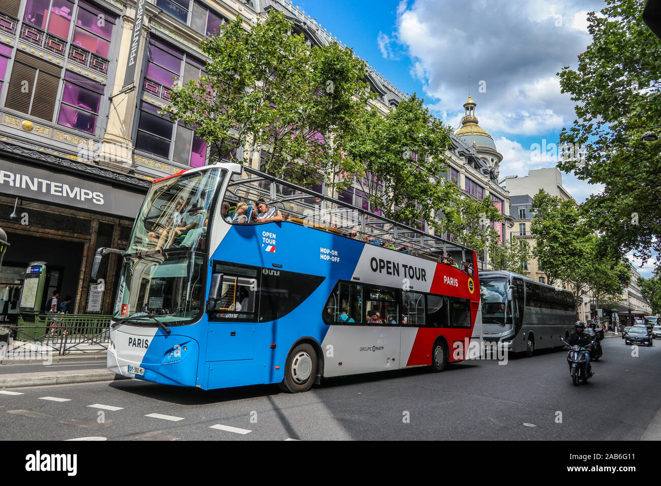 Tour bus in Paris, France, Europe Stock Photo - Alamy