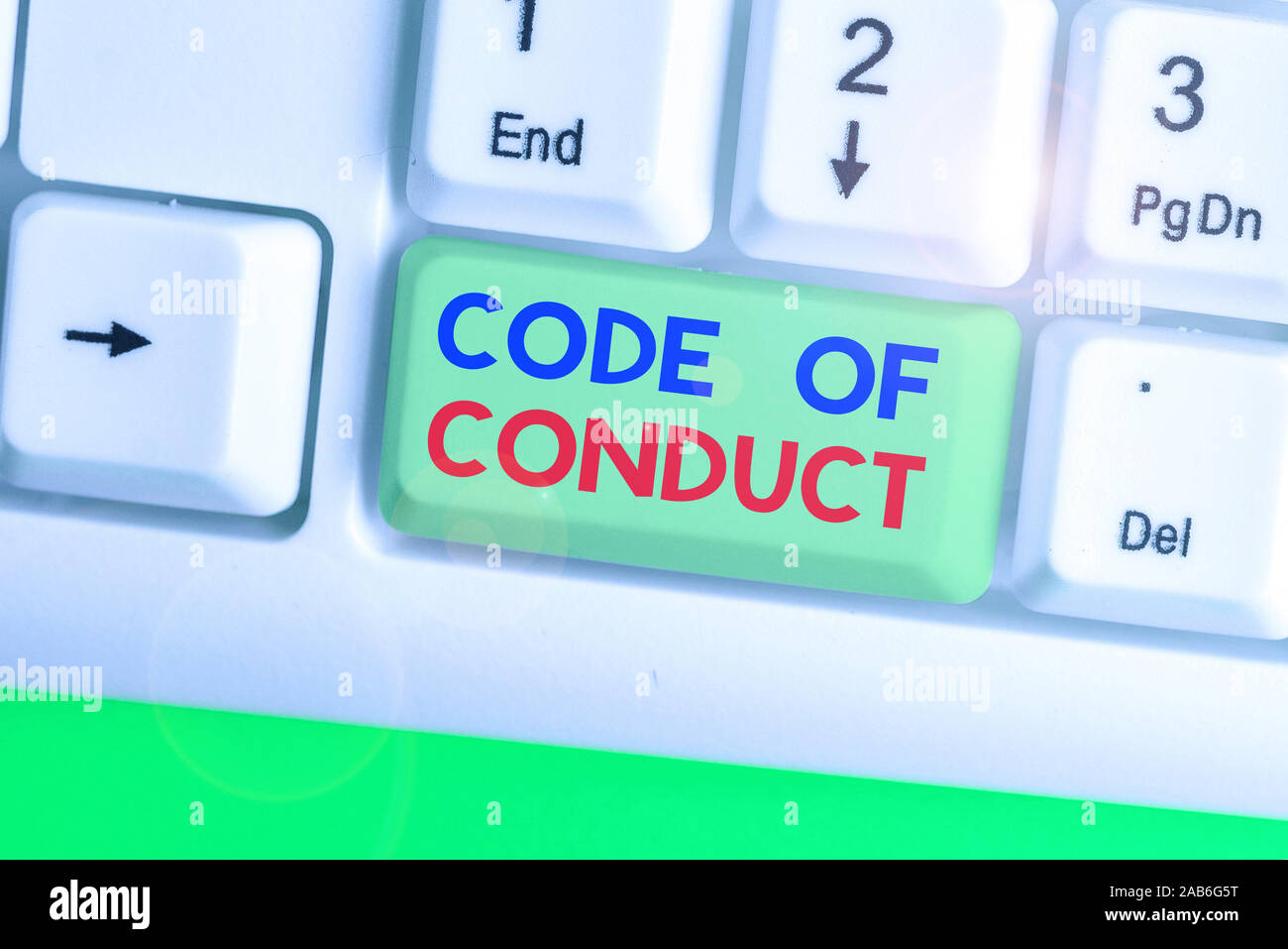 Text sign showing Code Of Conduct. Business photo showcasing Ethics ...