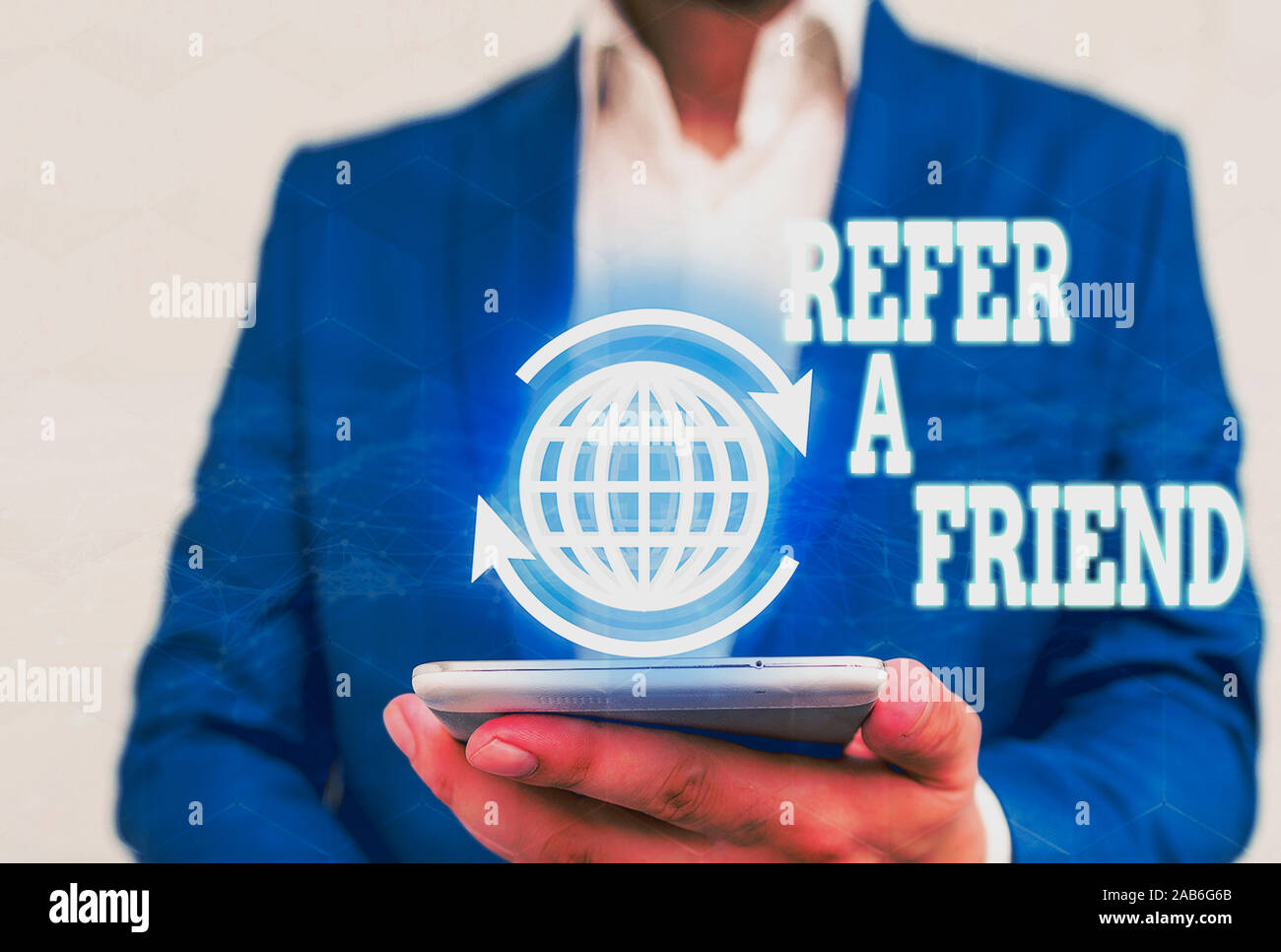 Word writing text Refer A Friend. Business photo showcasing ...