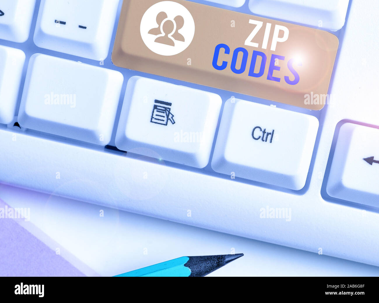 Writing note showing Zip Codes. Business concept for numbers added to a ...