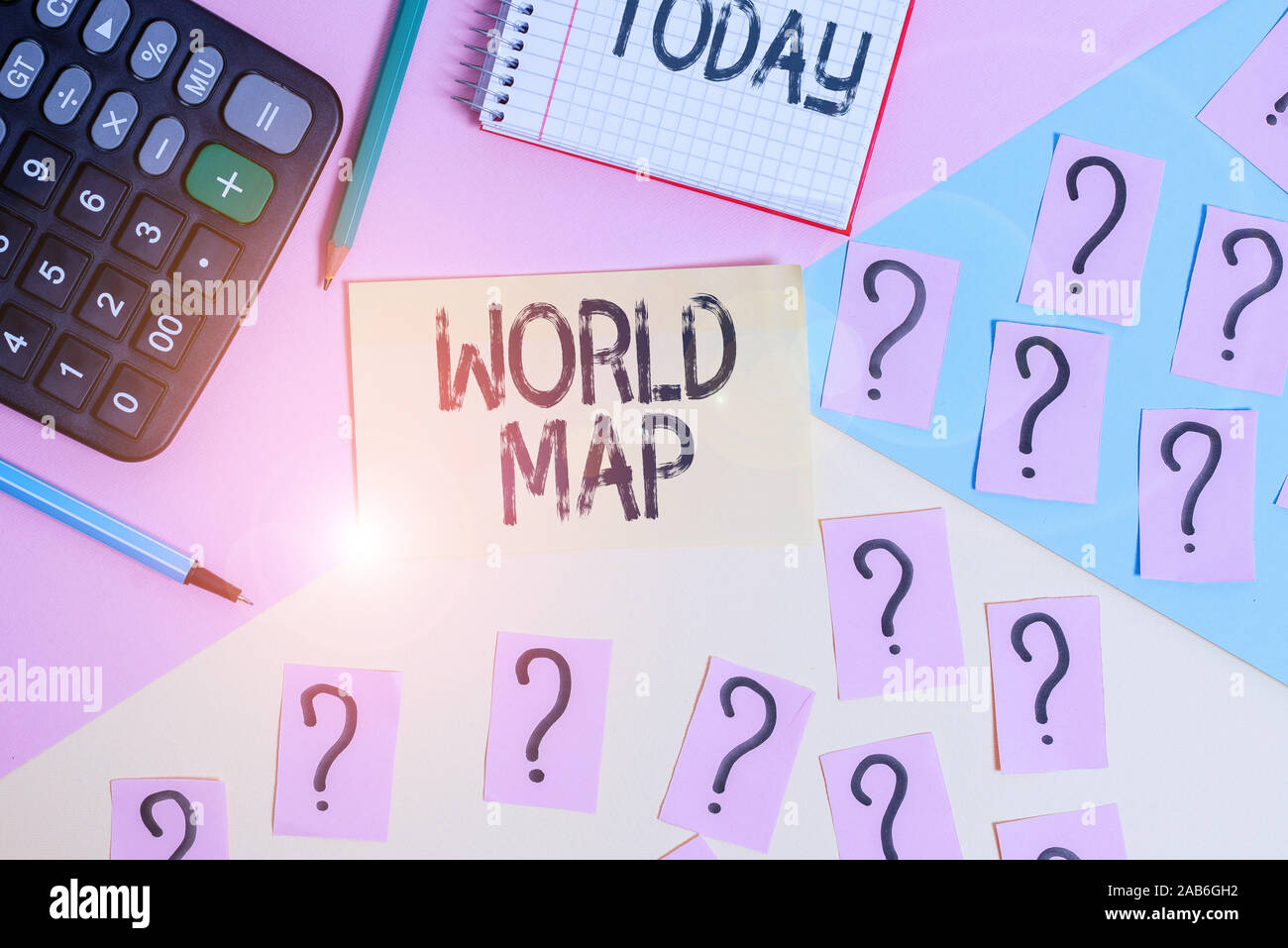Conceptual hand writing showing World Map. Concept meaning a ...