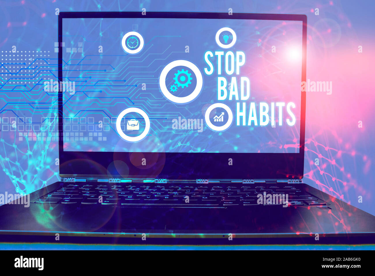 Conceptual hand writing showing Stop Bad Habits. Concept meaning asking ...