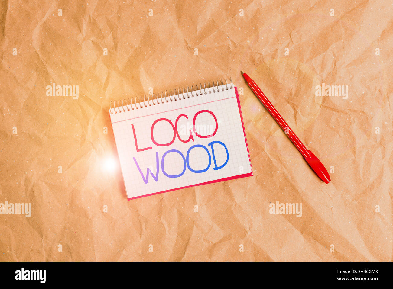 Writing note showing Logo Wood. Business concept for Recognizable ...