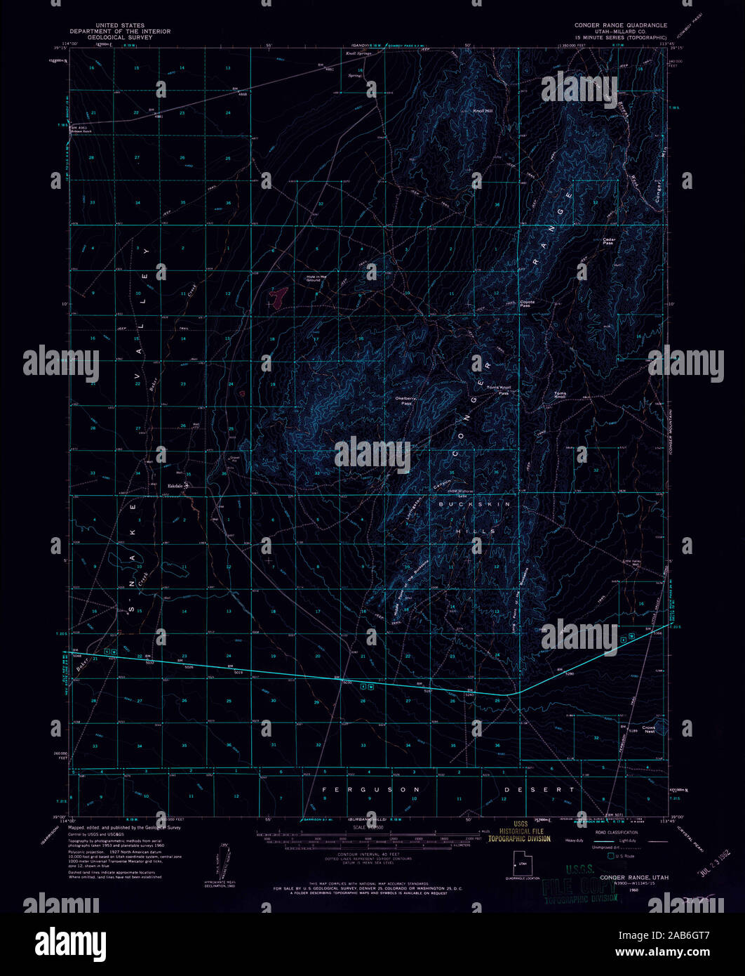 UT Conger Range 248697 1960 62500 Inverted Restoration Stock Photo - Alamy